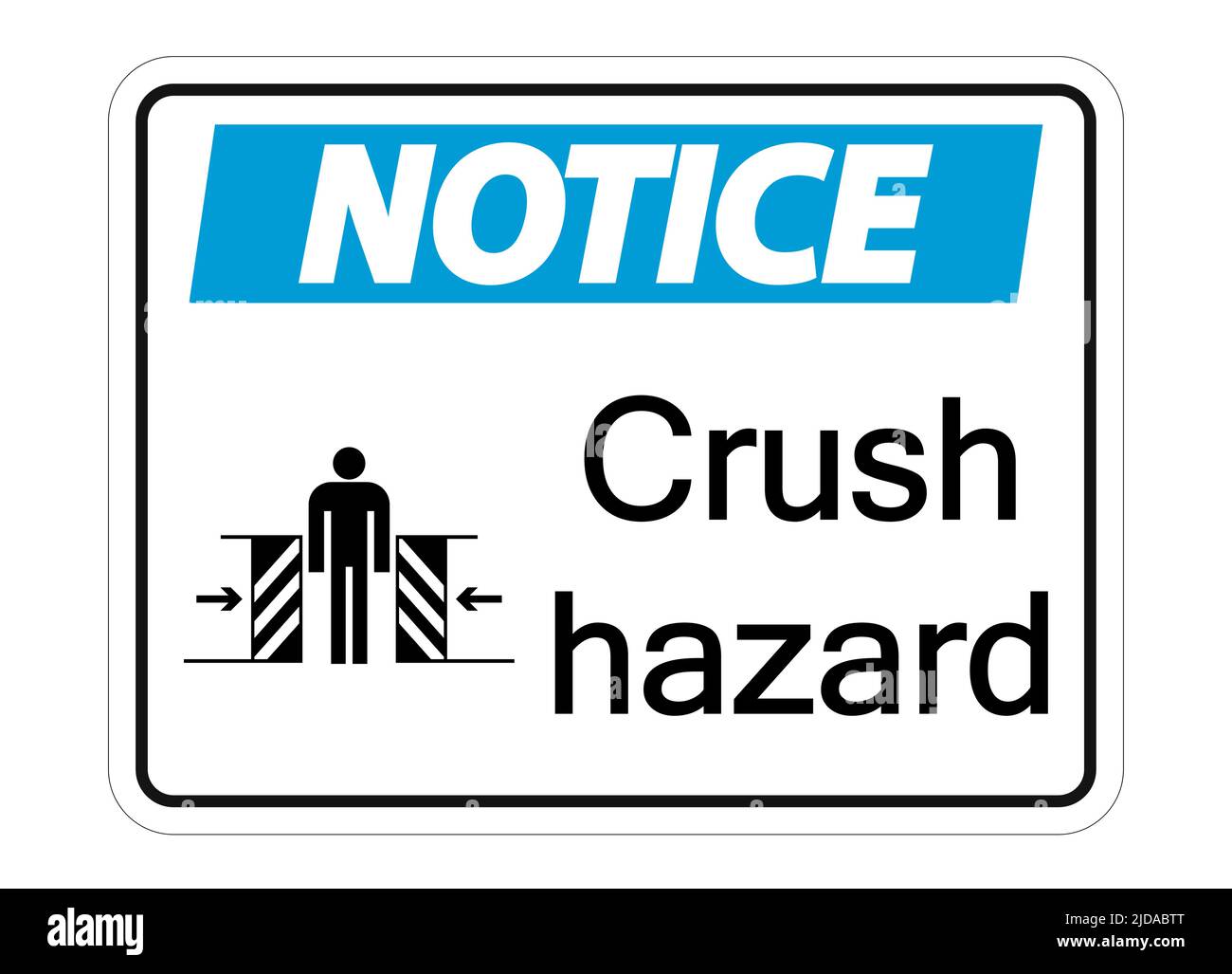 symbol notice crush hazard sign on white background,vector illustration ...
