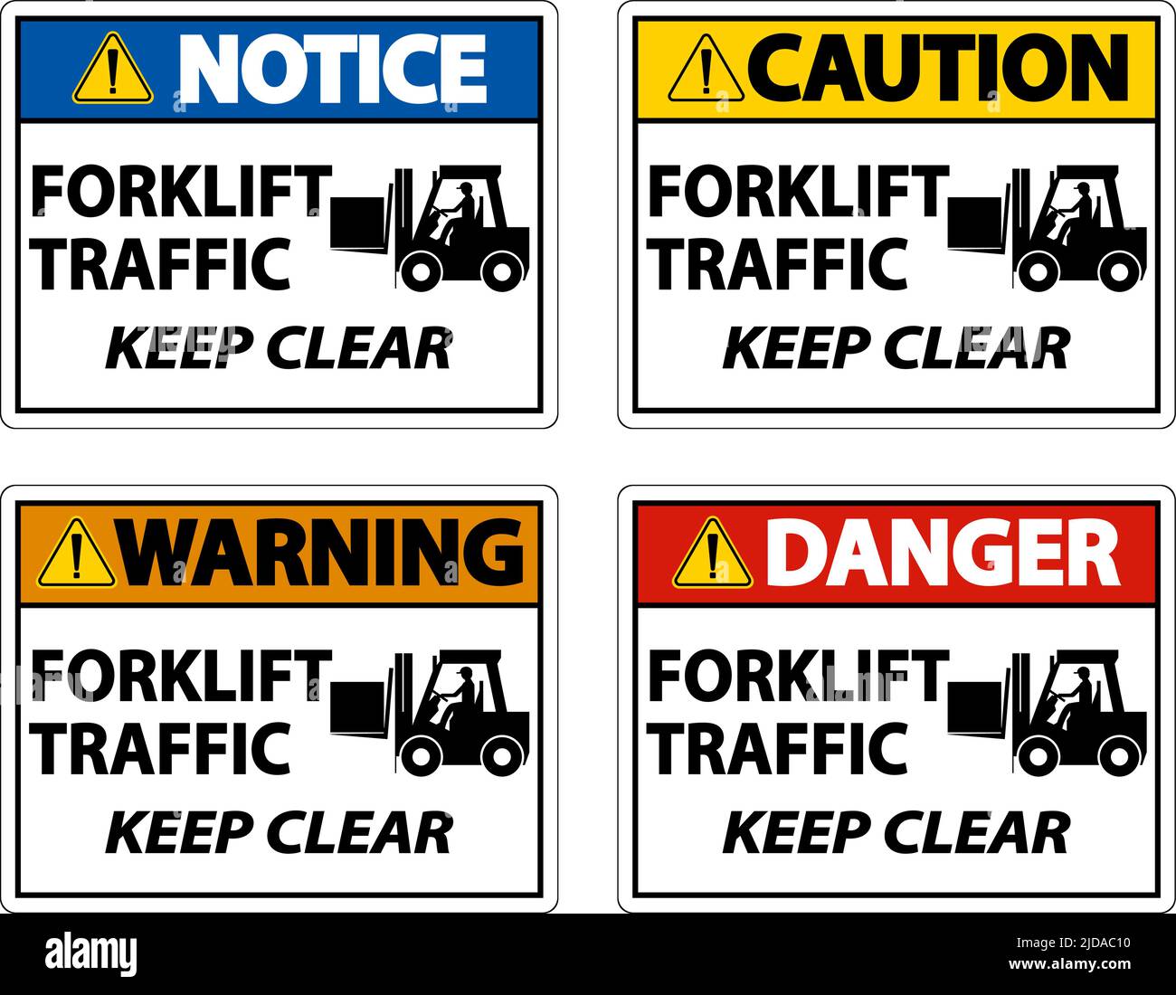 Forklift Traffic Keep Clear Sign On White Background Stock Vector Image ...