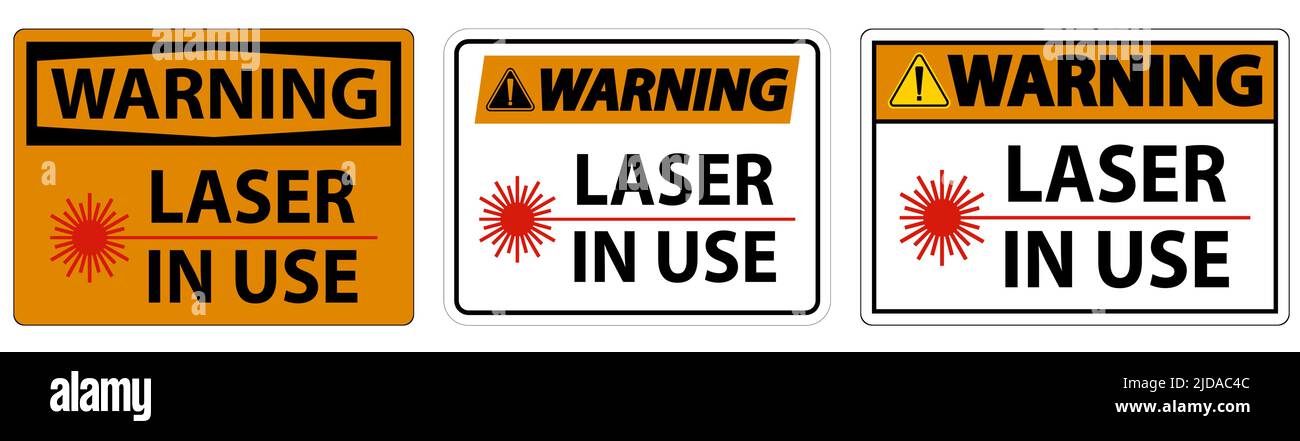 Warning Laser In Use Symbol Sign On White Background Stock Vector Image ...