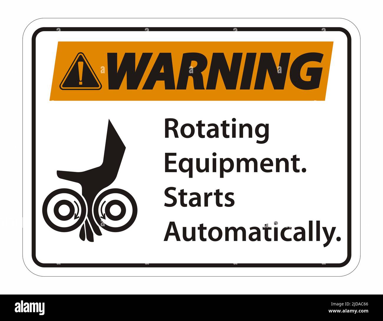 Rotating Equipment.Starts Automatically Symbol Sign Isolate on White ... Rotating Equipment.Starts Automatically Symbol Sign Isolate on White ...