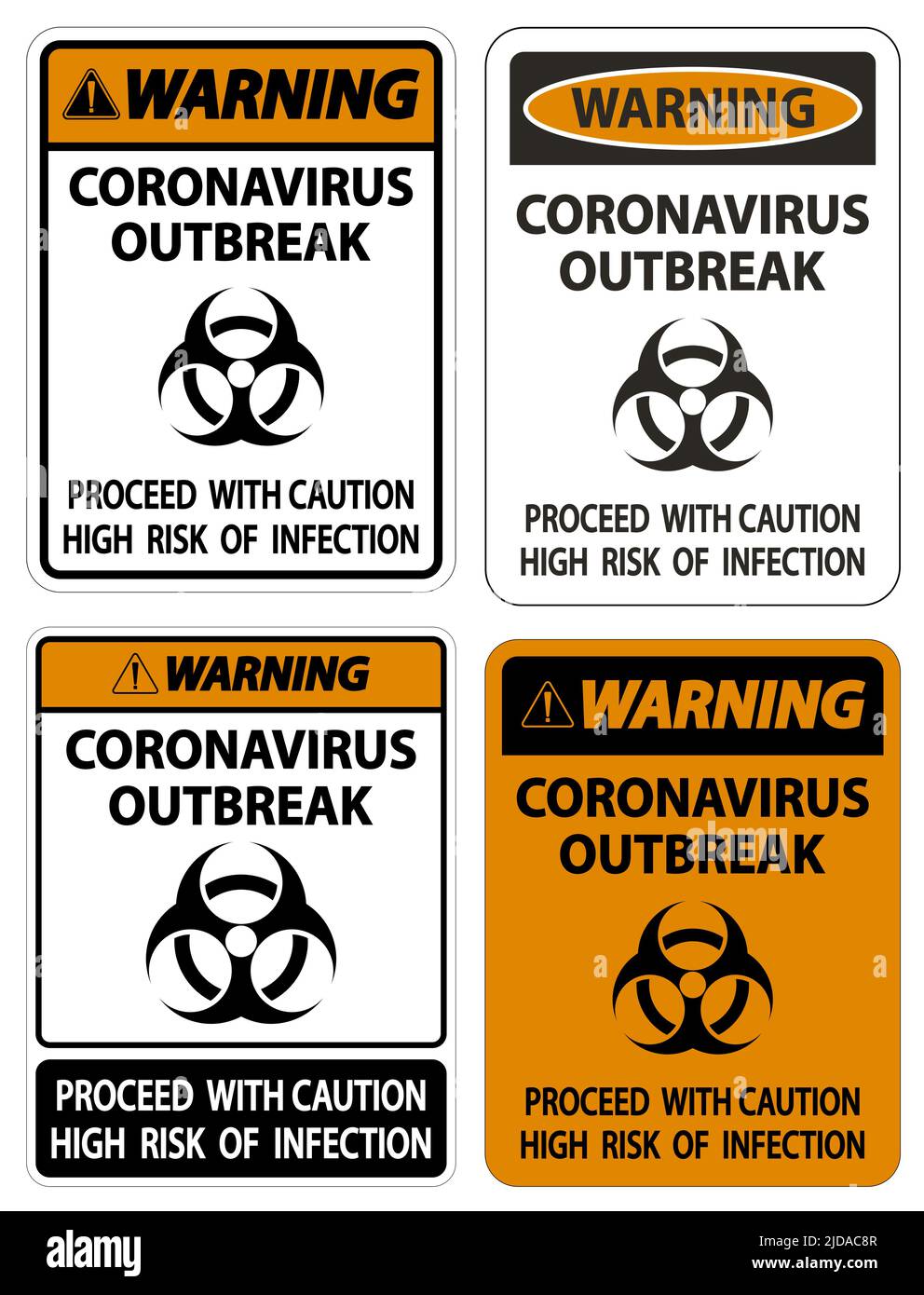 Warning Coronavirus Outbreak Sign Isolate On White Background,Vector ...
