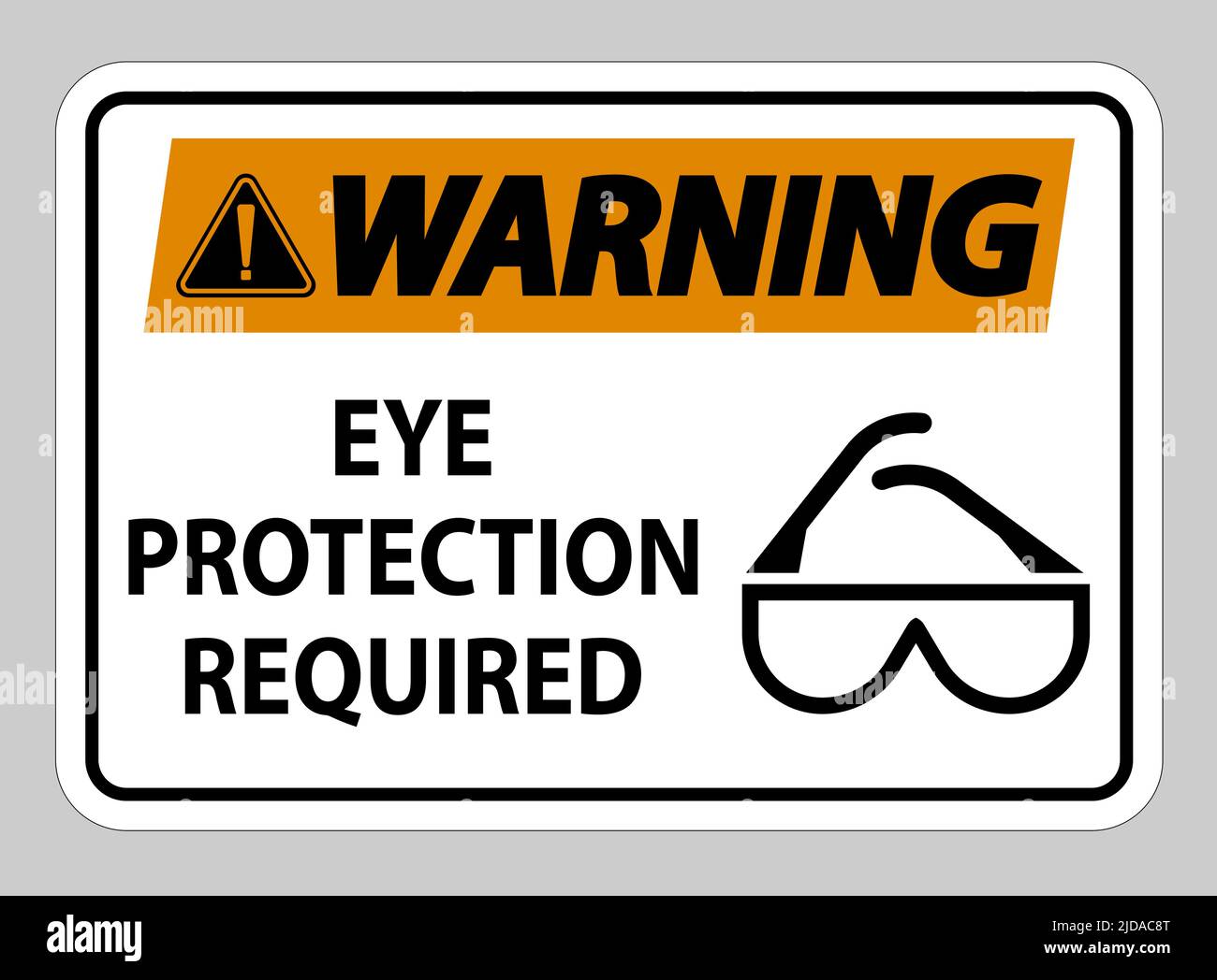 Warning sign Eye Protection Required on white background Stock Vector ...