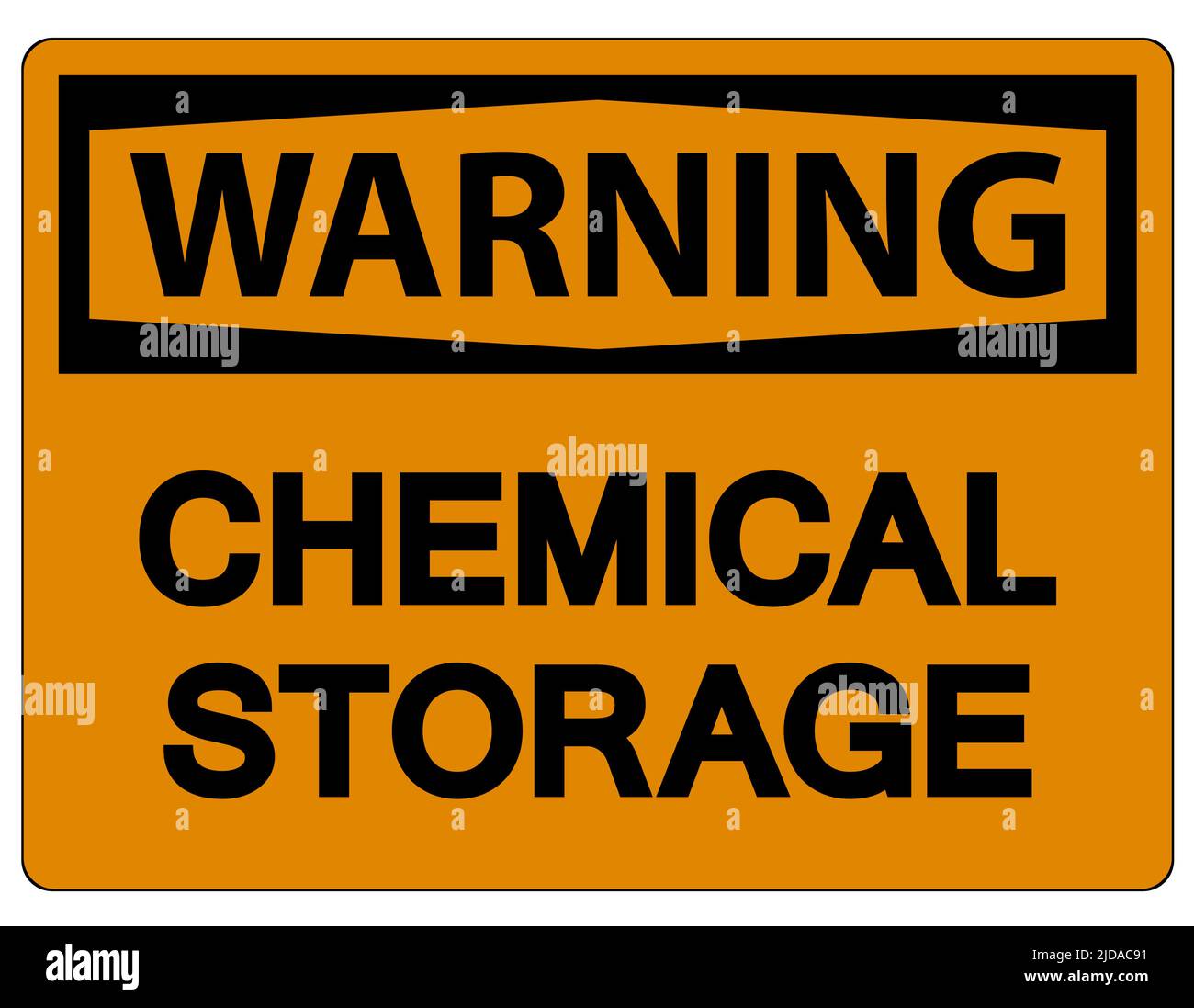 Warning Chemical Storage Sign On White Background Stock Vector Image ...