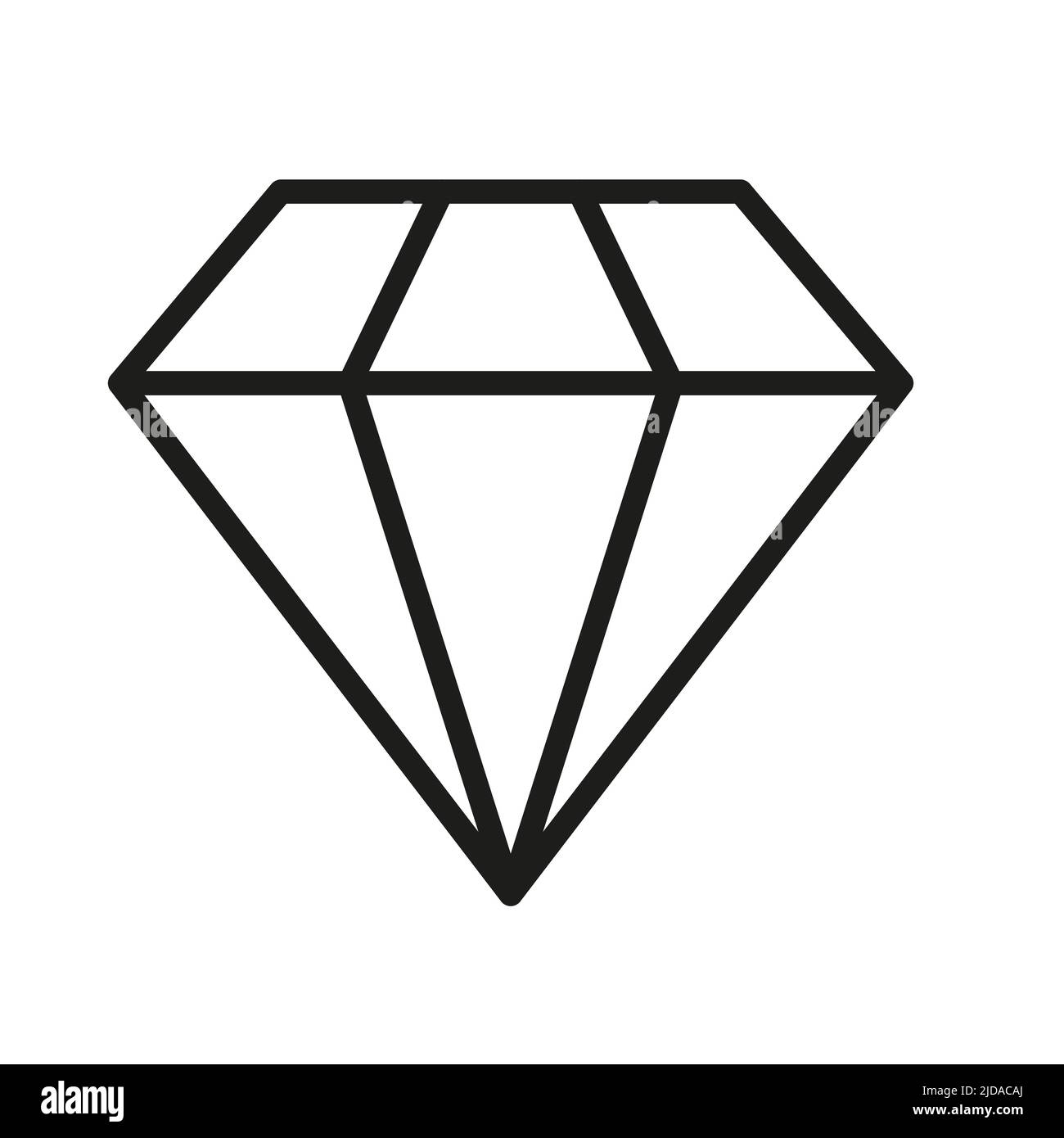 Diamond line icon, outline vector sign, linear style pictogram isolated on white. Gemstone ...