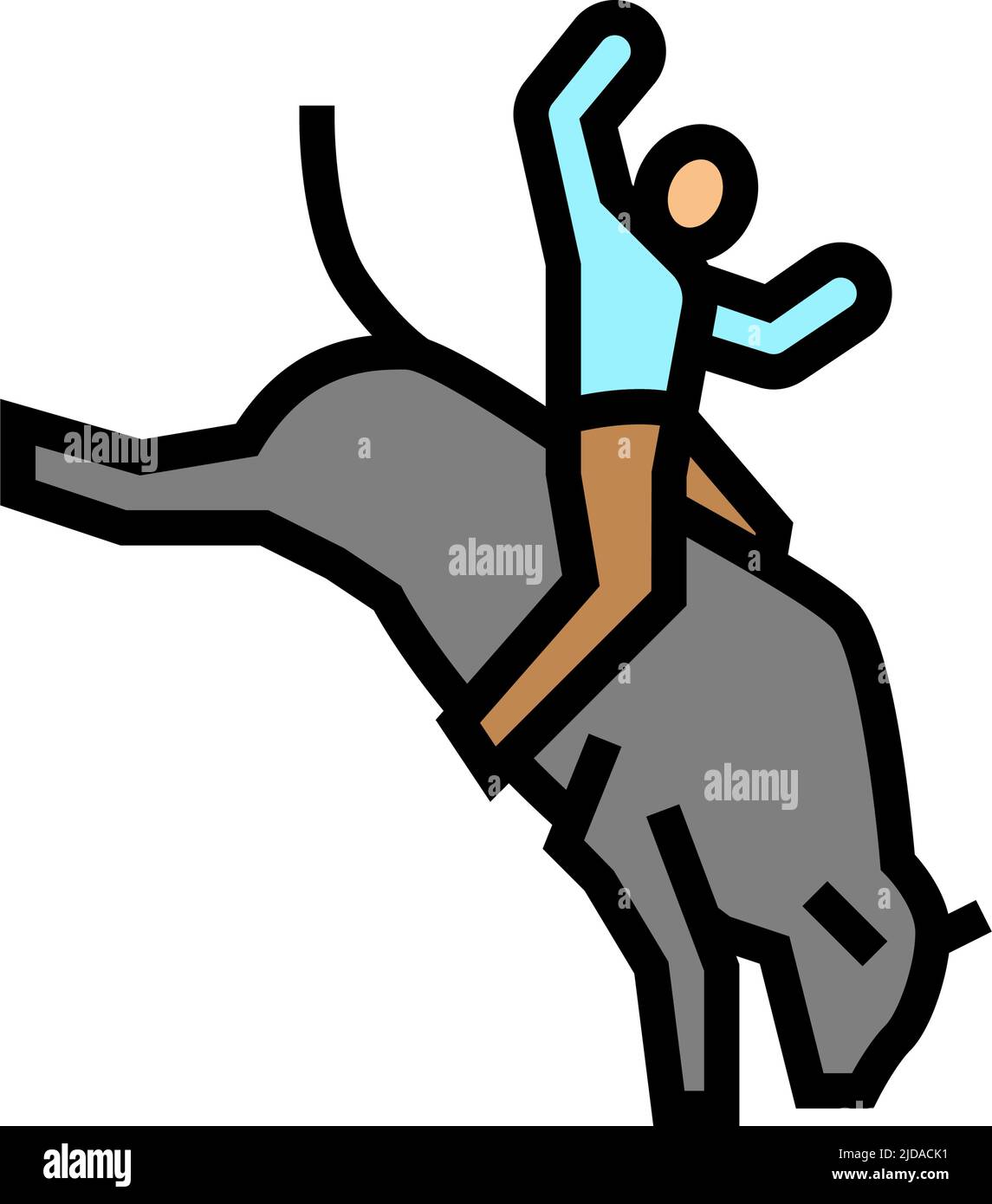 rodeo extremal sport color icon vector illustration Stock Vector Image ...