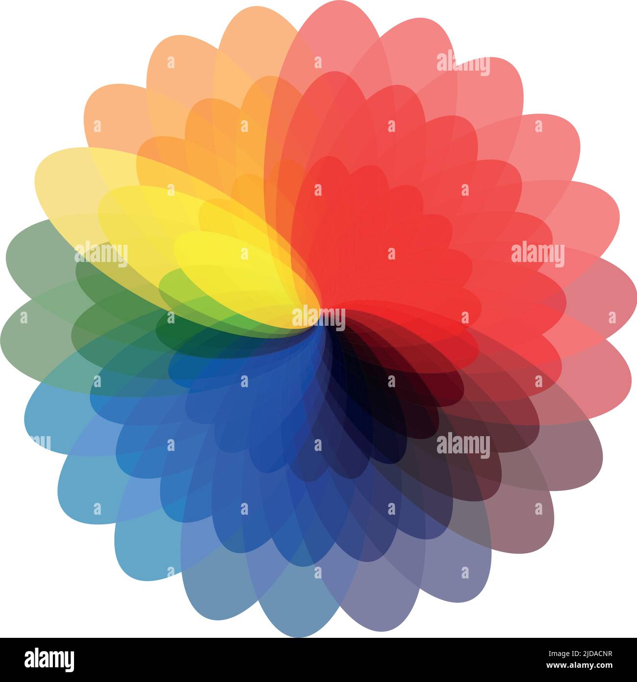 Circular palette of all colors of the rainbow on a white background ...