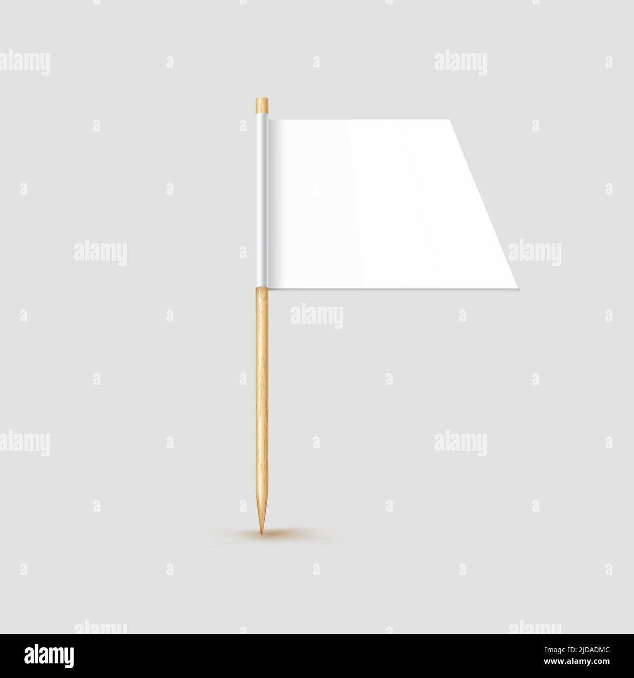 Toothpick flag isolated on wood stick with white paper. Realistic ...