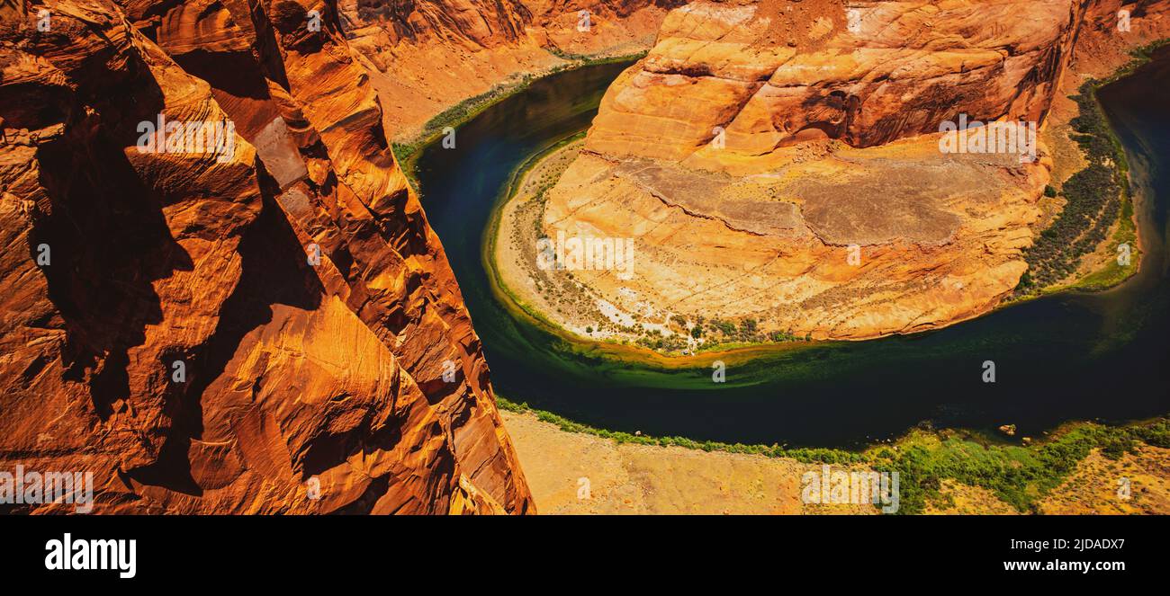 Horseshoe Bend by Grand Canyon at sunset. Colorado River. Extreme ...