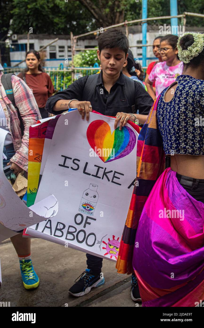 Kolkata, West Bengal, India. 19th June, 2022. LGBTQ Rainbow Pride Month ...