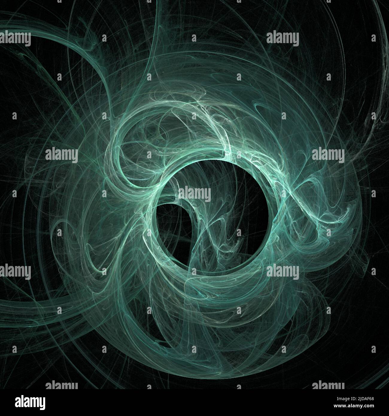 fantastic space illustration of a green planet on a black background ...