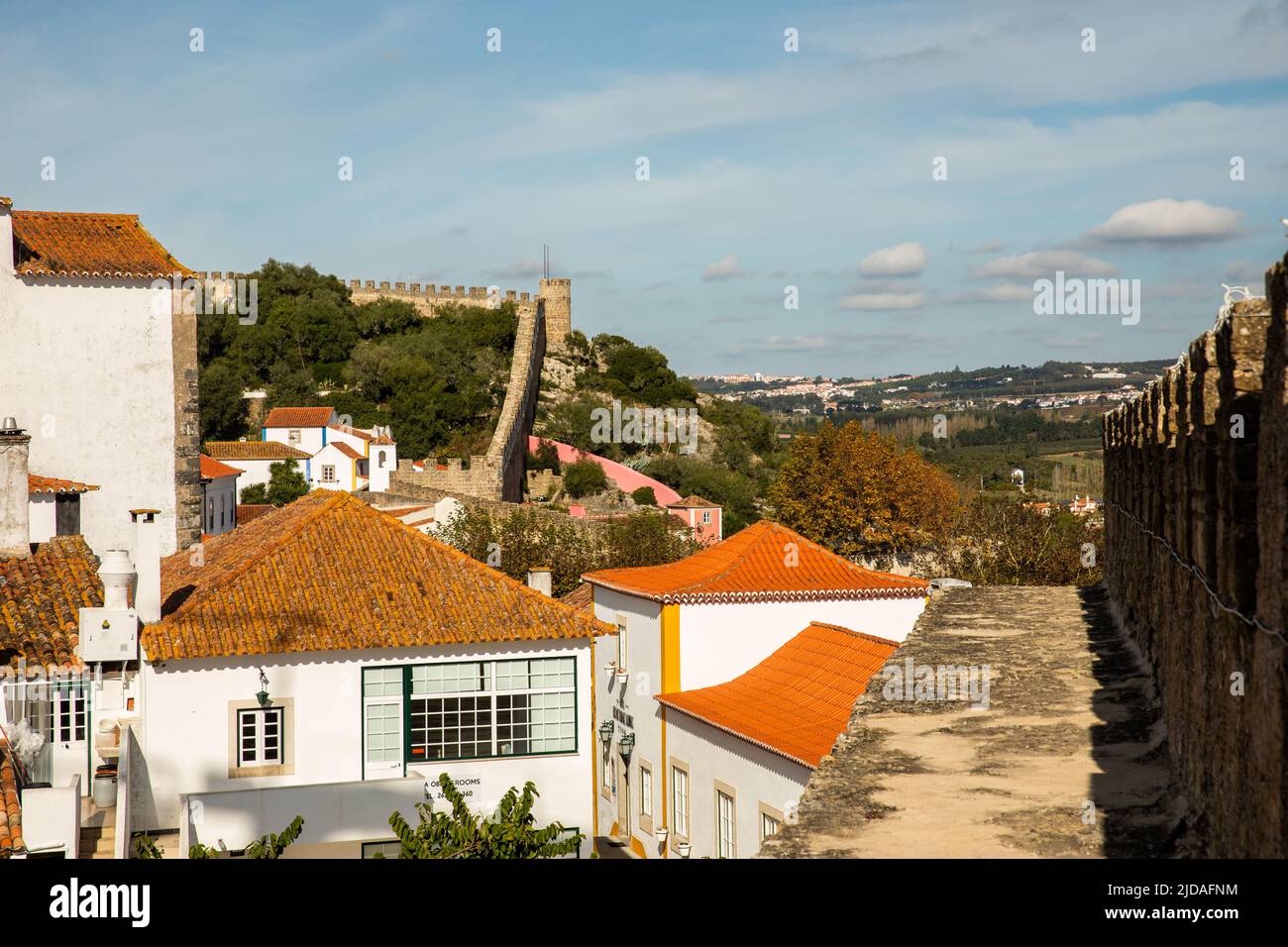 Obidos, Portugal - 2020, October 31: Architectural details of Obidos ...