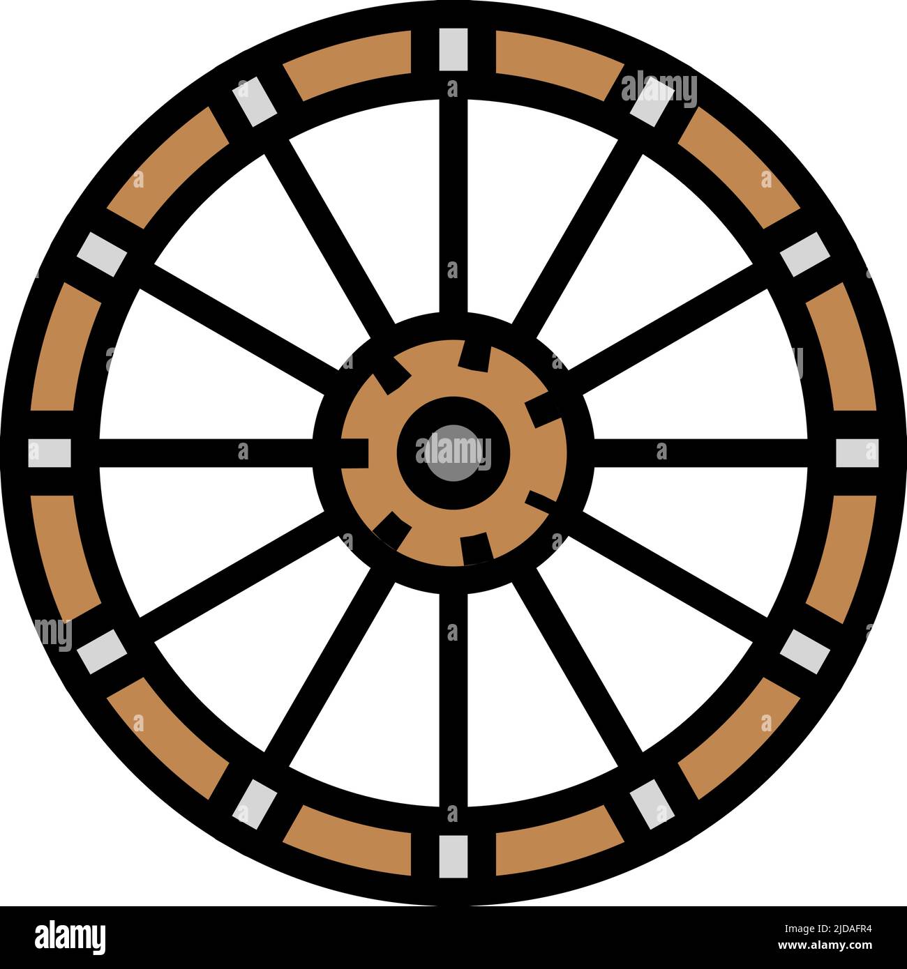old wheel color icon vector illustration Stock Vector Image & Art - Alamy