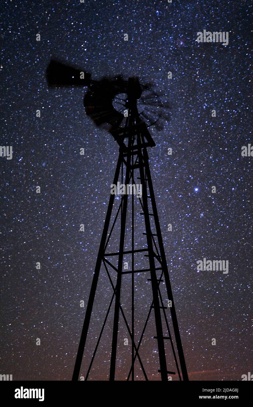 Windmill night star sky hi-res stock photography and images - Alamy