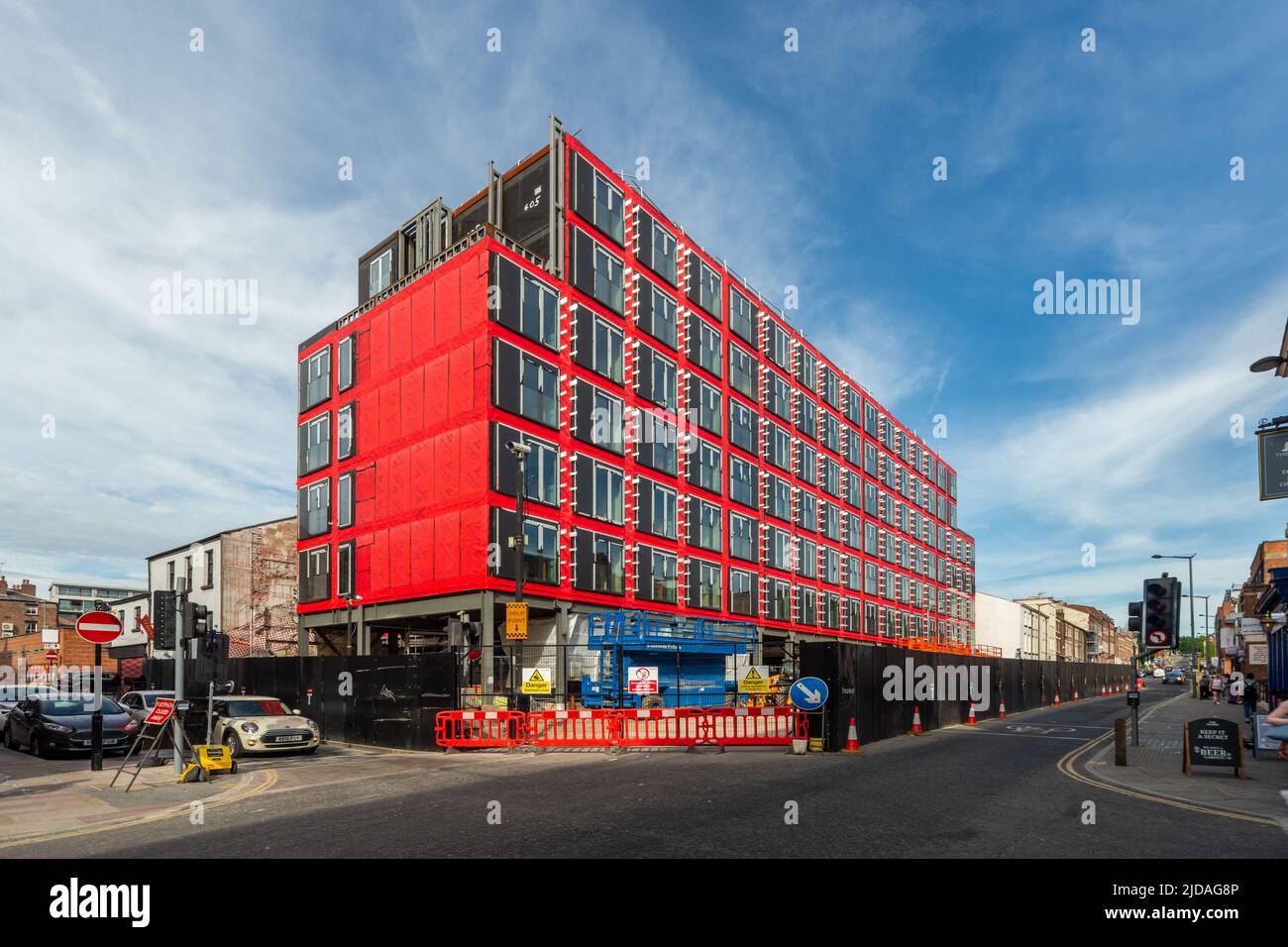 Construction of a building in Duke Street, Liverpool, UK. The site ...