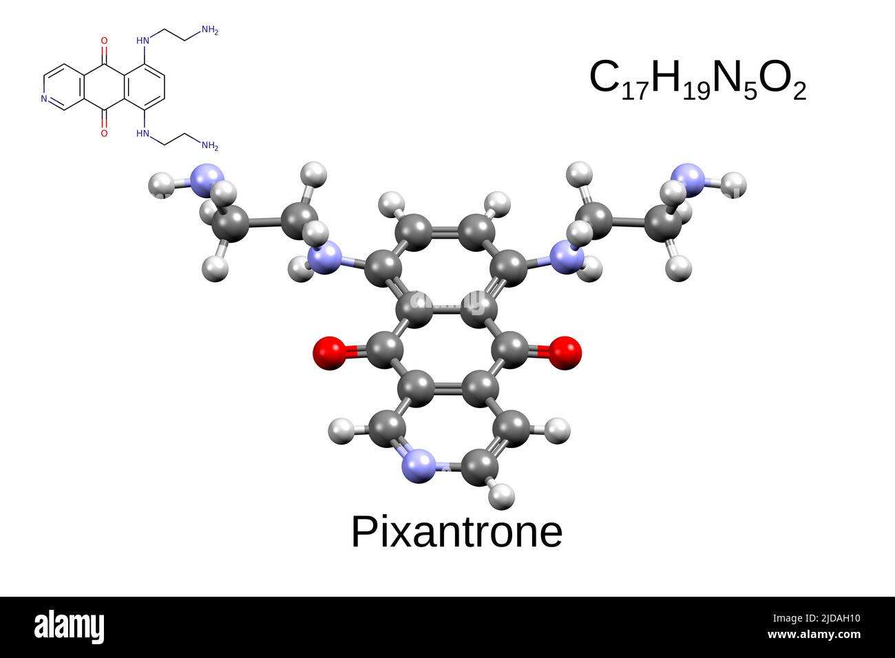 Chemical formula, skeletal formula, and 3D ball-and-stick model of ...