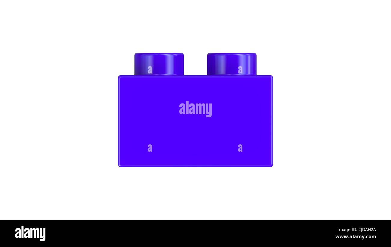 Close Up View of a Violet Plastic Lego Block Isolated on a White ...