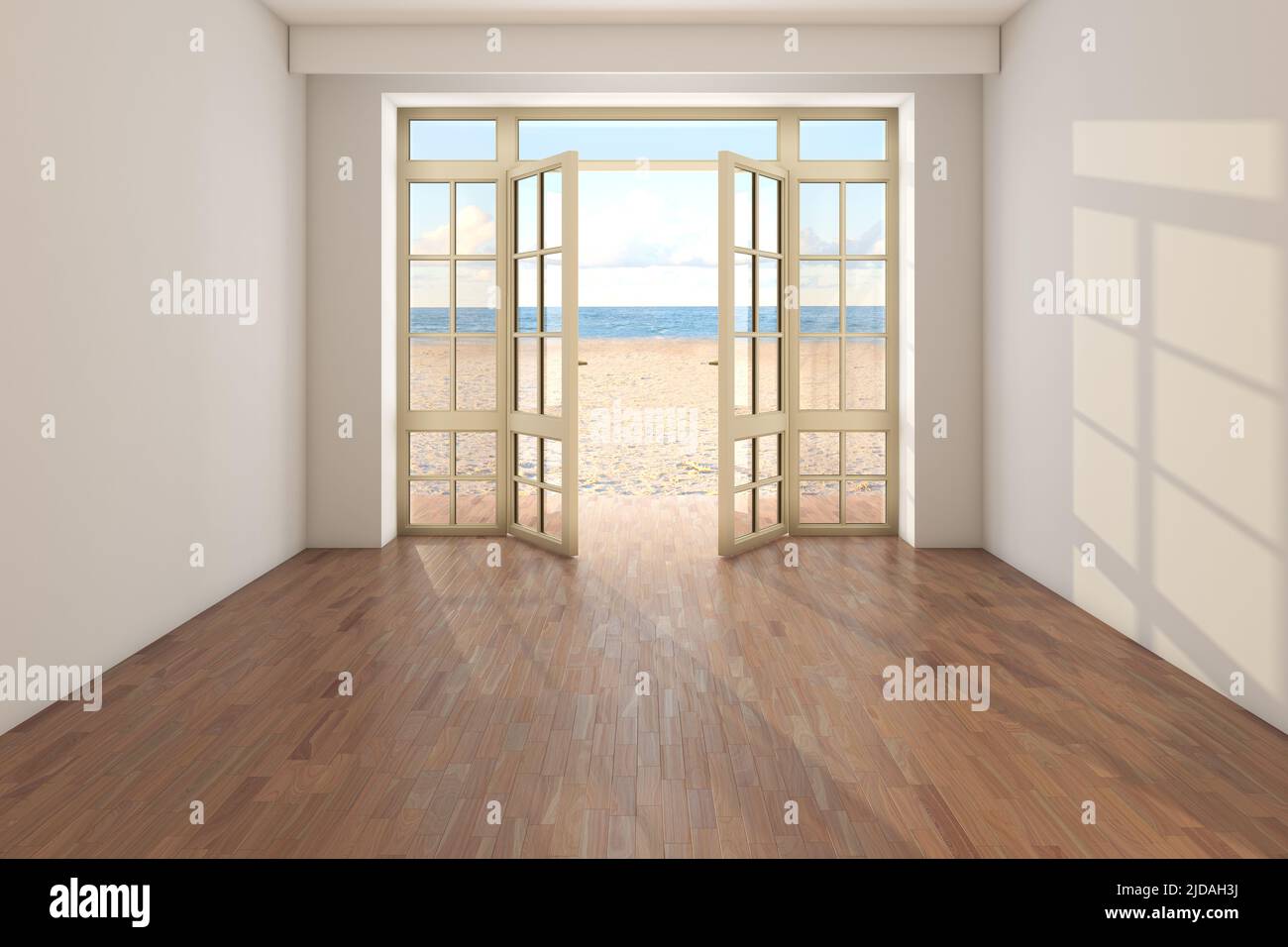 3d beach view hi-res stock photography and images - Alamy