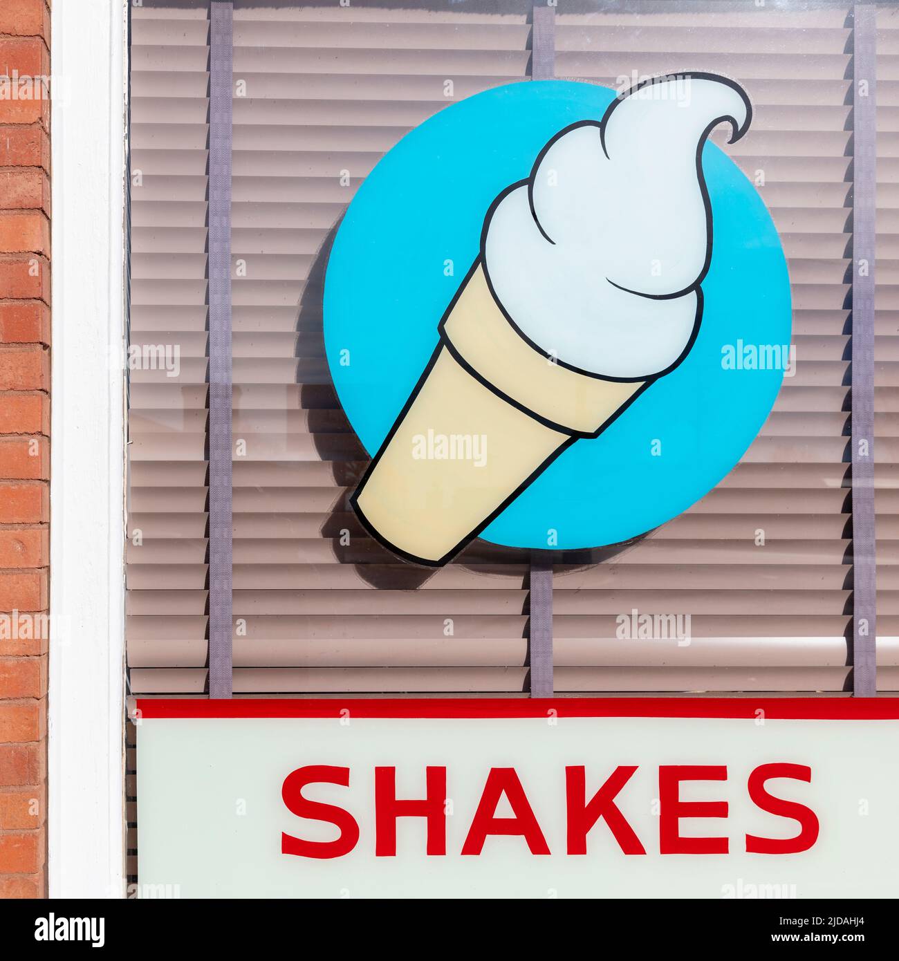 Signs for SHAKES, retro style sign on a cafe window Stock Photo - Alamy
