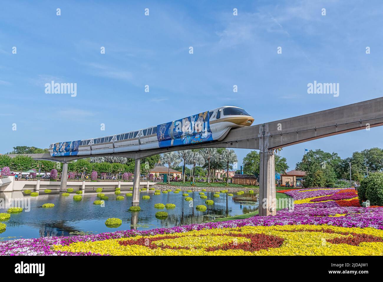 50th celebration monorail at Epcot Disney World Stock Photo - Alamy