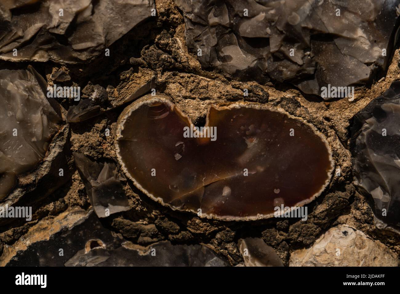 Closeup on various flint stones used in UK as a building material in ...