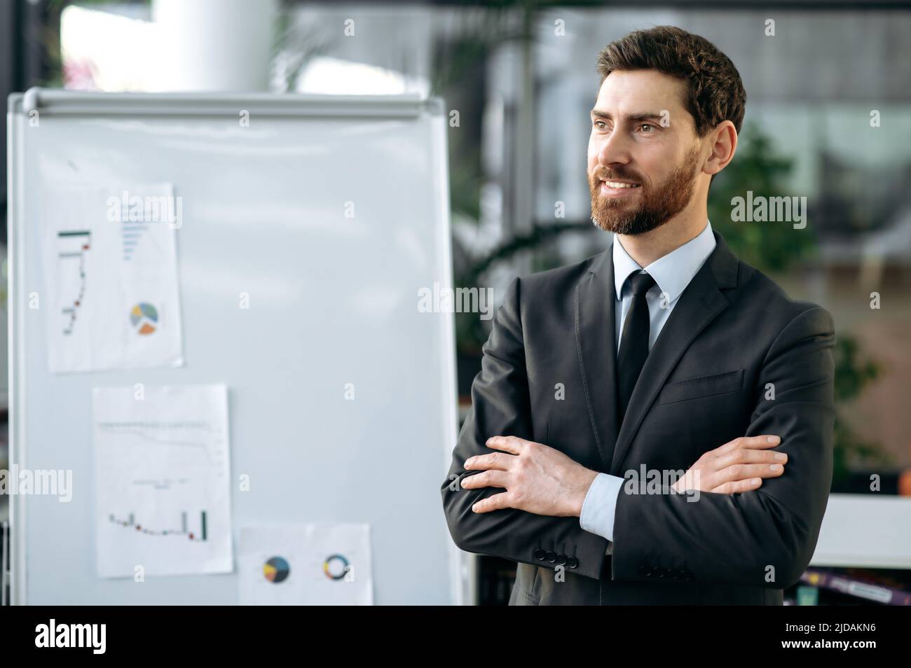 Confident handsome caucasian businessman, company manager, financial ...