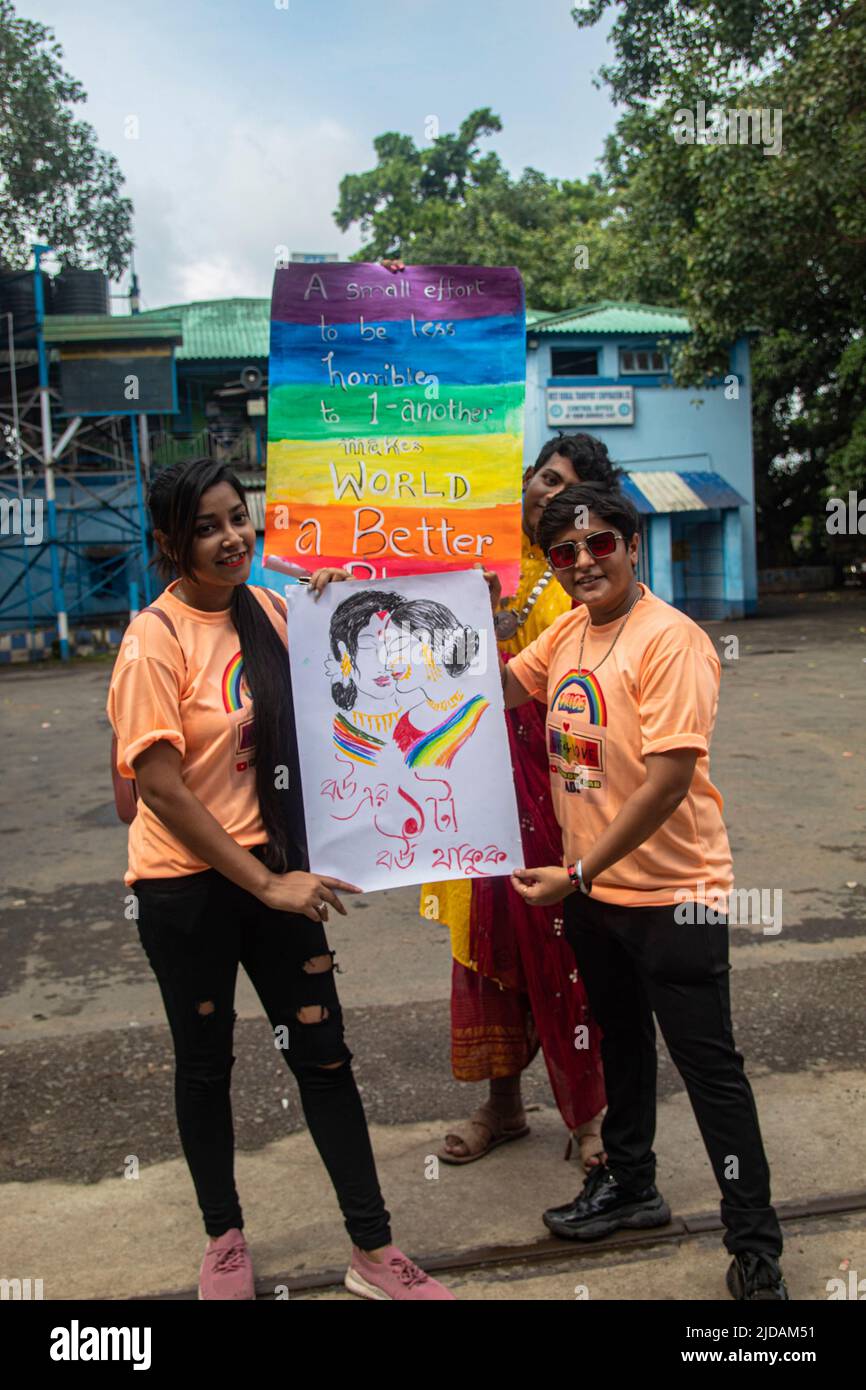 Kolkata, West Bengal, India. 19th June, 2022. LGBTQ Rainbow Pride Month ...