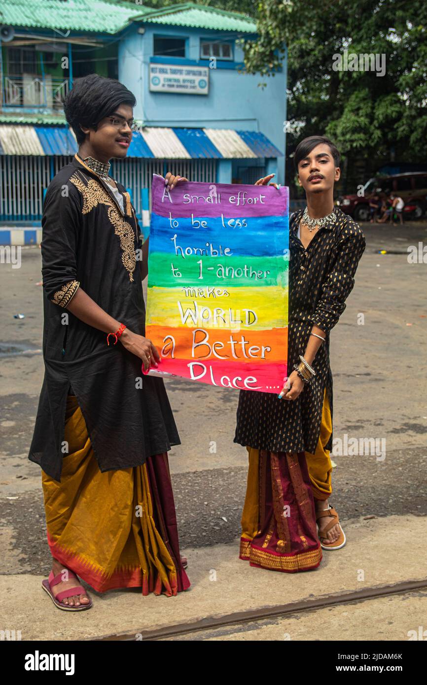 Kolkata, West Bengal, India. 19th June, 2022. LGBTQ Rainbow Pride Month ...