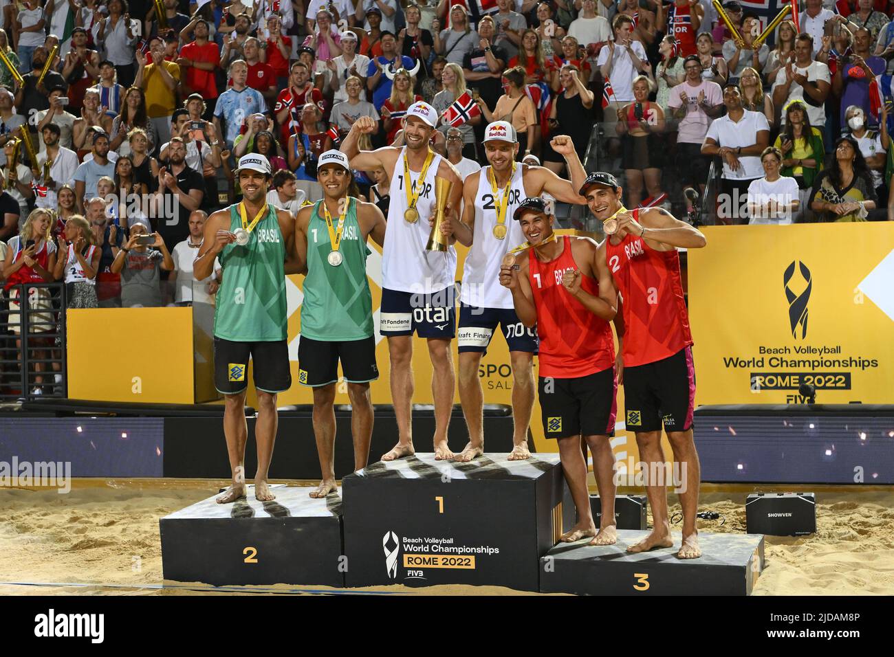 The awards ceremony during the Beach Volleyball World Championships ...