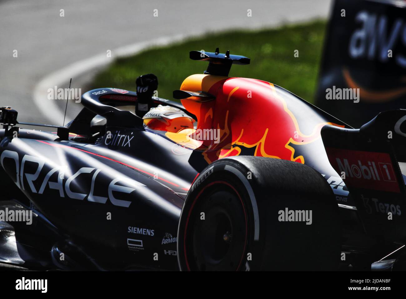 Race winner Max Verstappen (NLD) Red Bull Racing RB18 celebrates at the ...