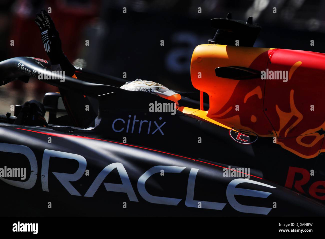 Race winner Max Verstappen (NLD) Red Bull Racing RB18 celebrates at the ...