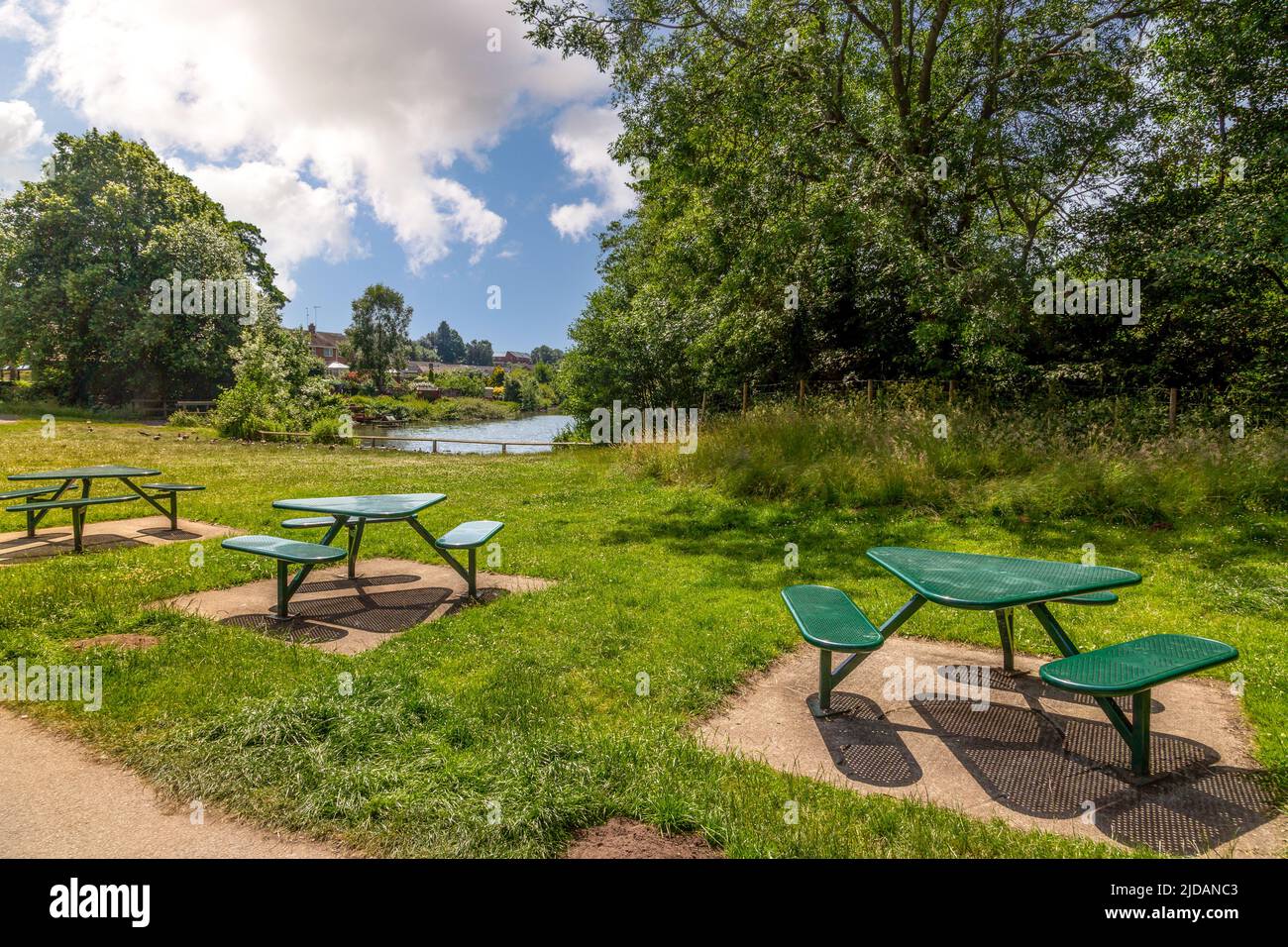 Picnic tables overlooking Stack Pools in Springfield Park ...
