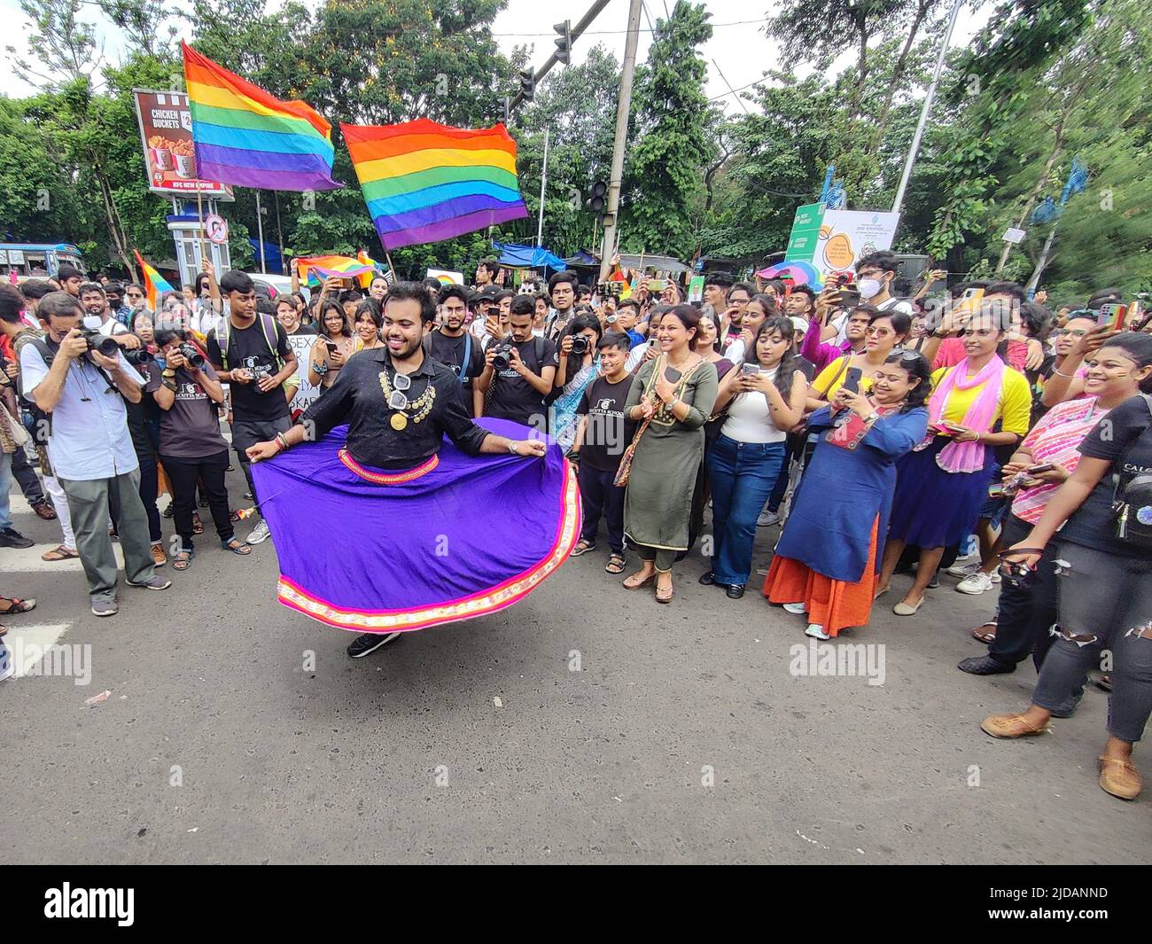 Kolkata, India. 19th June, 2022. LGBTQ people celebrated pride walk in ...