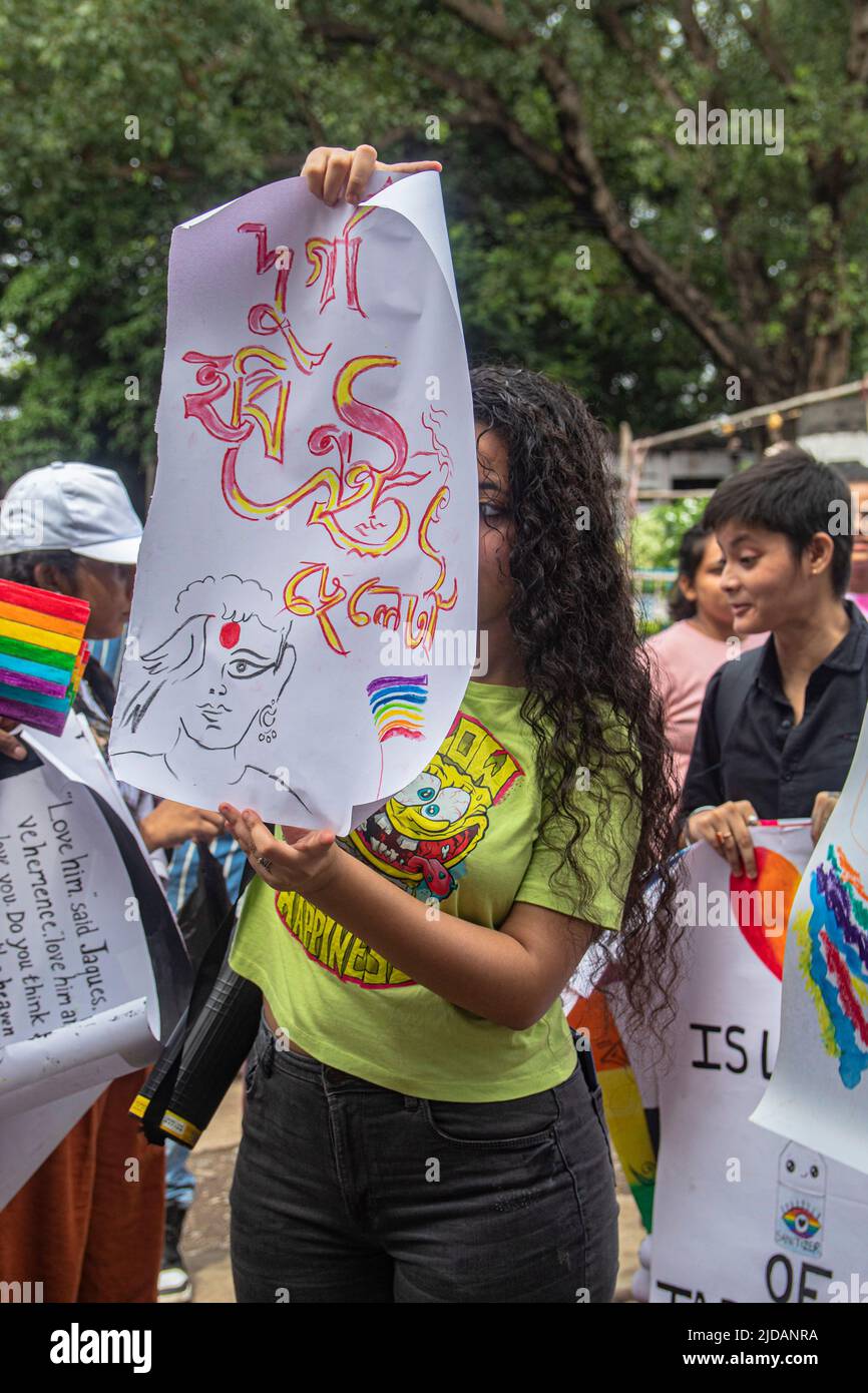 Kolkata, West Bengal, India. 19th June, 2022. LGBTQ Rainbow Pride Month ...