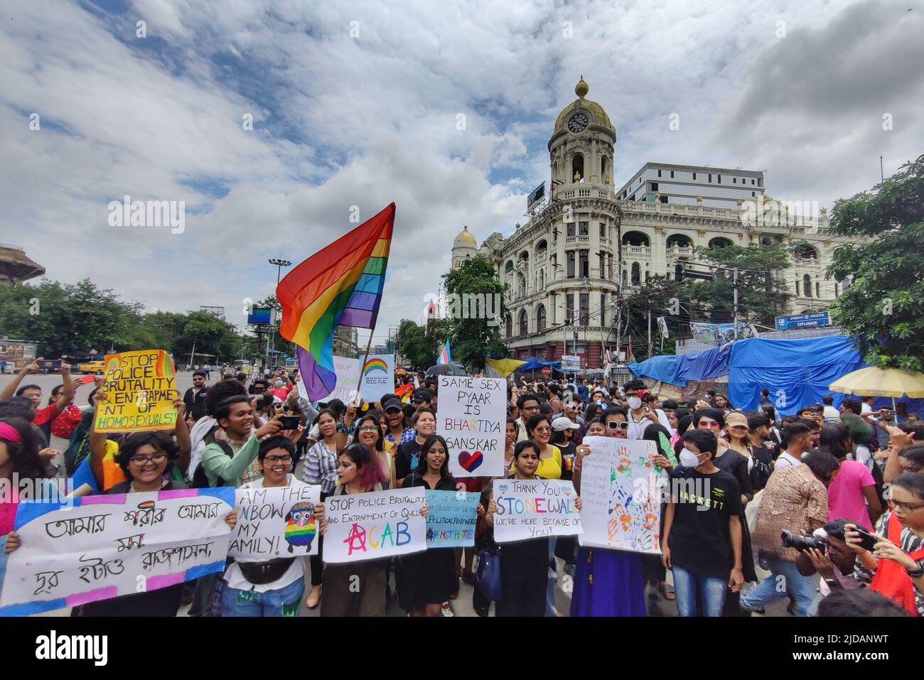 Kolkata, India. 19th June, 2022. LGBTQ people celebrated pride walk in ...