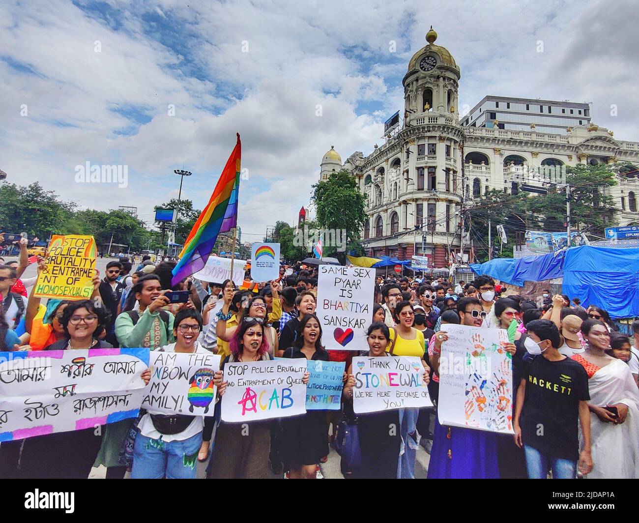 Kolkata, India. 19th June, 2022. LGBTQ people celebrated pride walk in ...