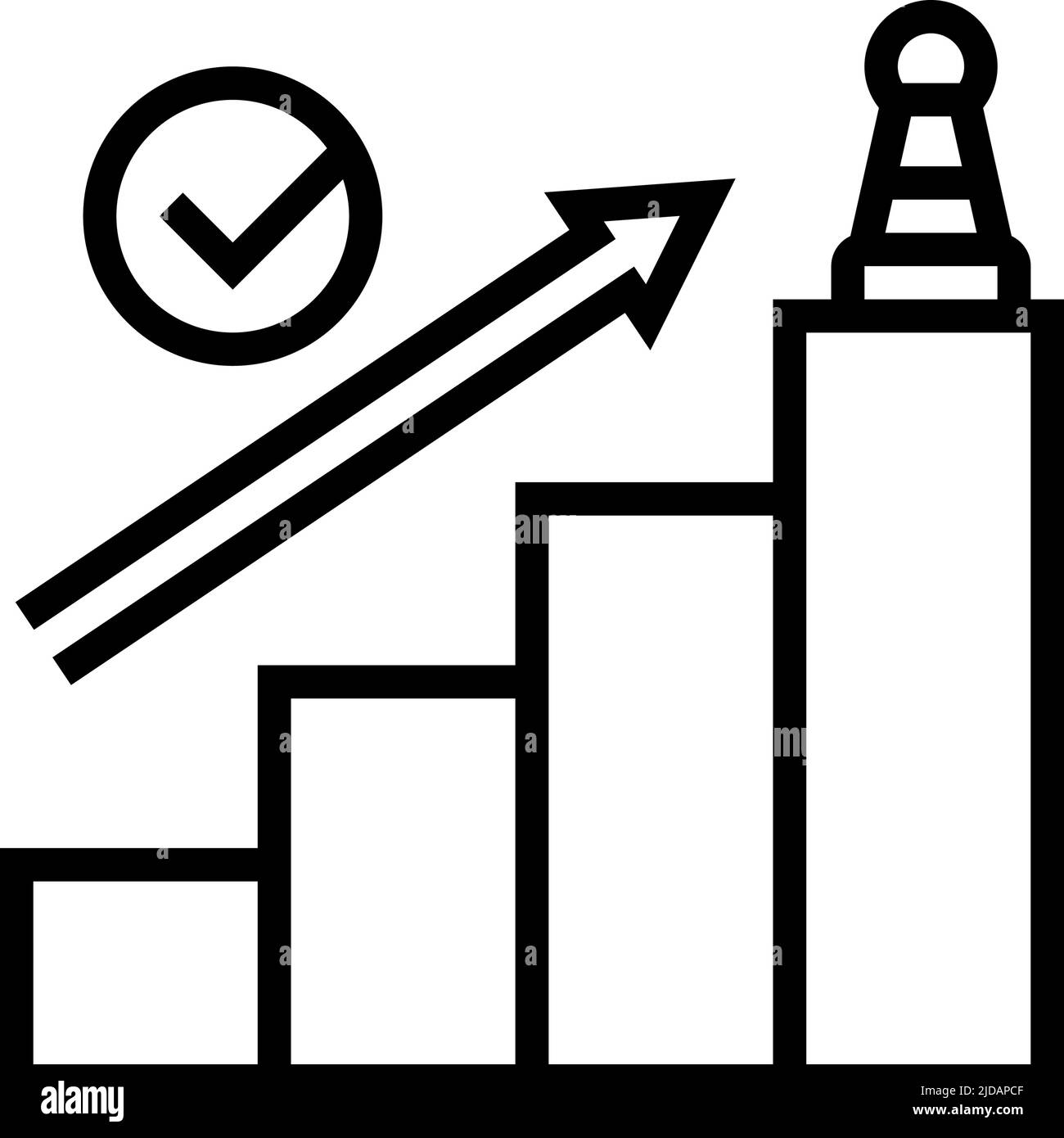 success game and business achievement line icon vector illustration ...