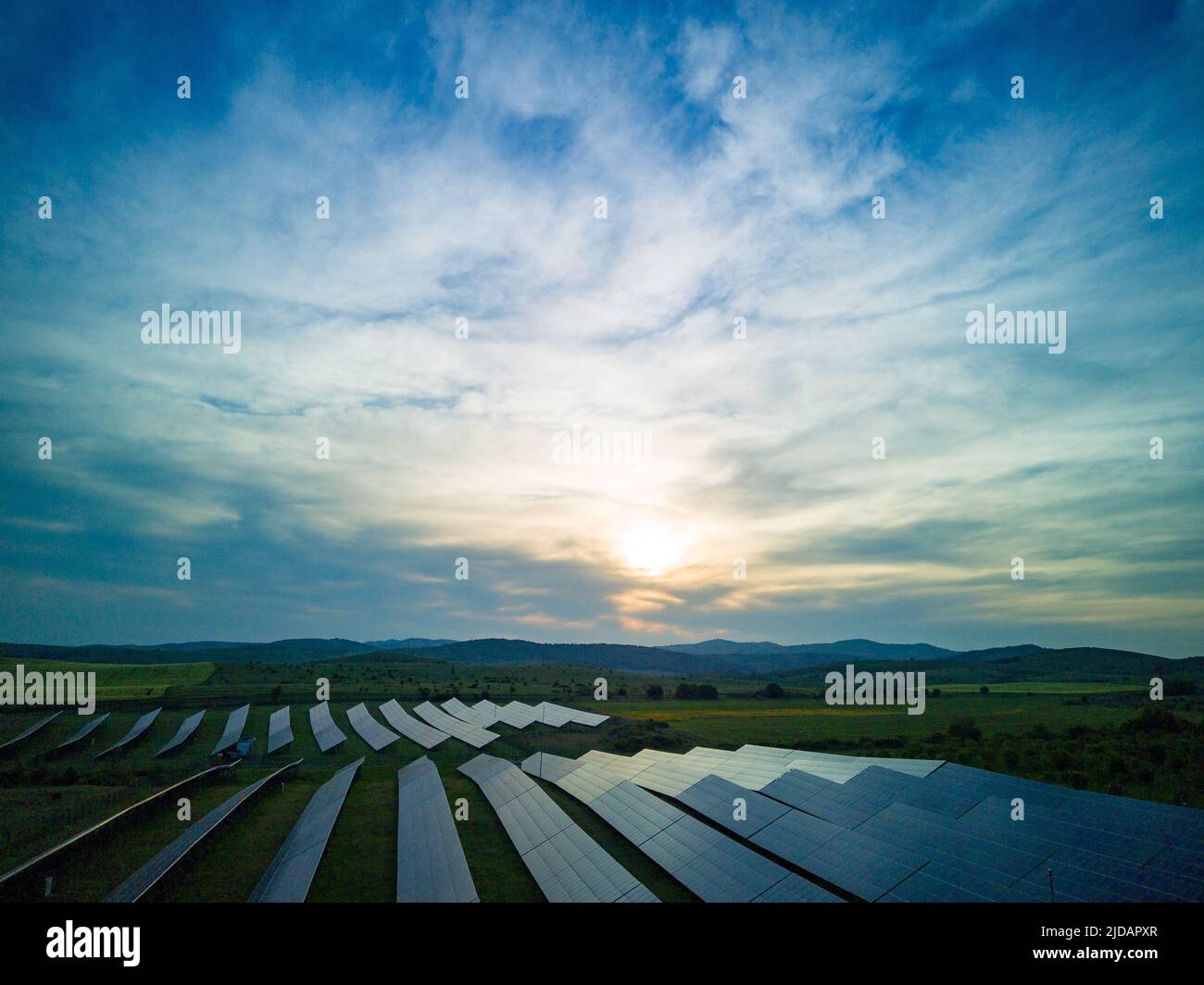 Modern eco-friendly large solar panels to generate energy from sun's ...