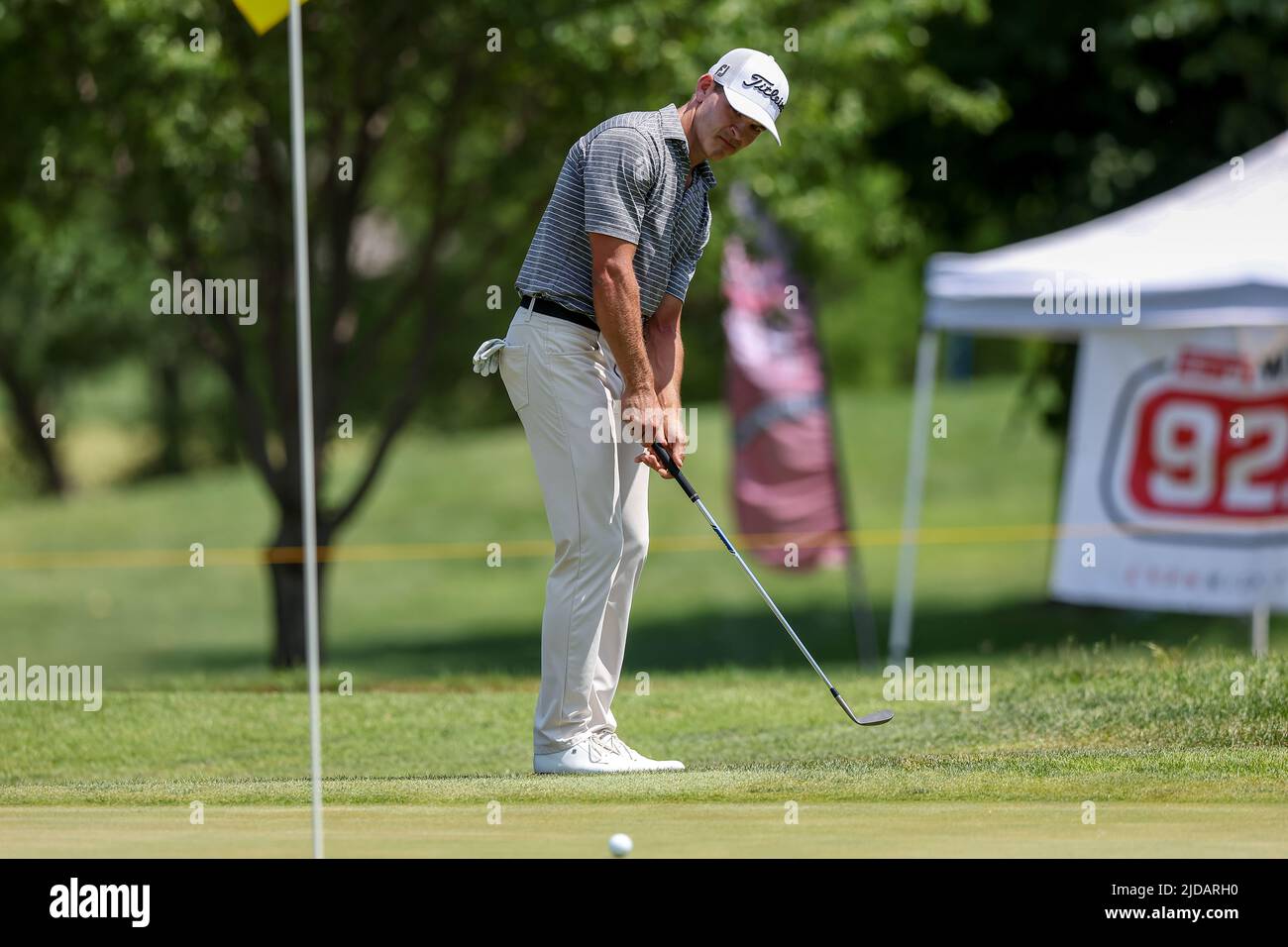 Wichita, KS, USA. 18th June, 2022. Conner Godsey hits his ball from off ...