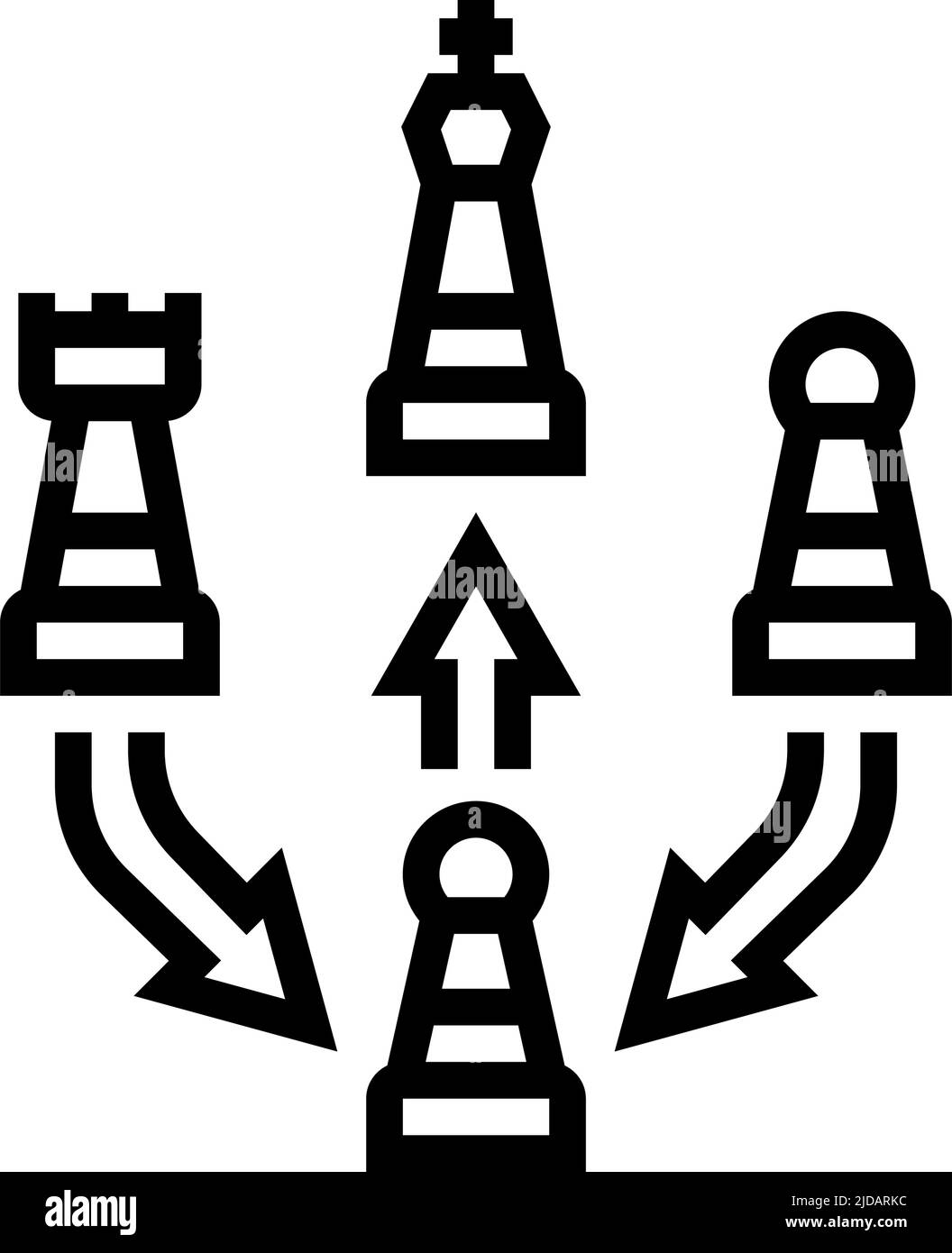strategy chess line icon vector illustration Stock Vector Image & Art ...