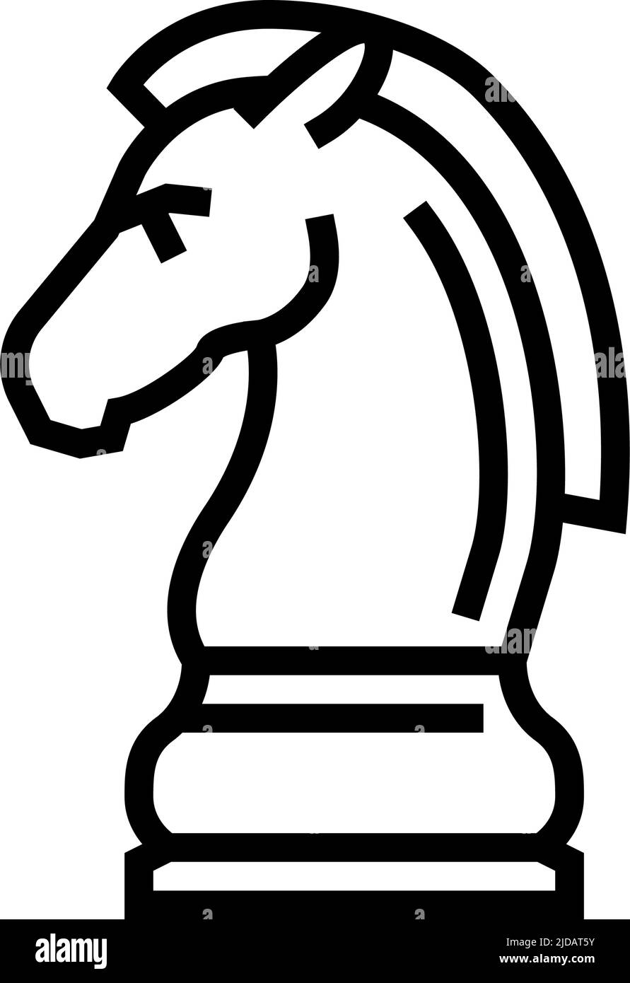 horse chess line icon vector illustration Stock Vector Image & Art - Alamy