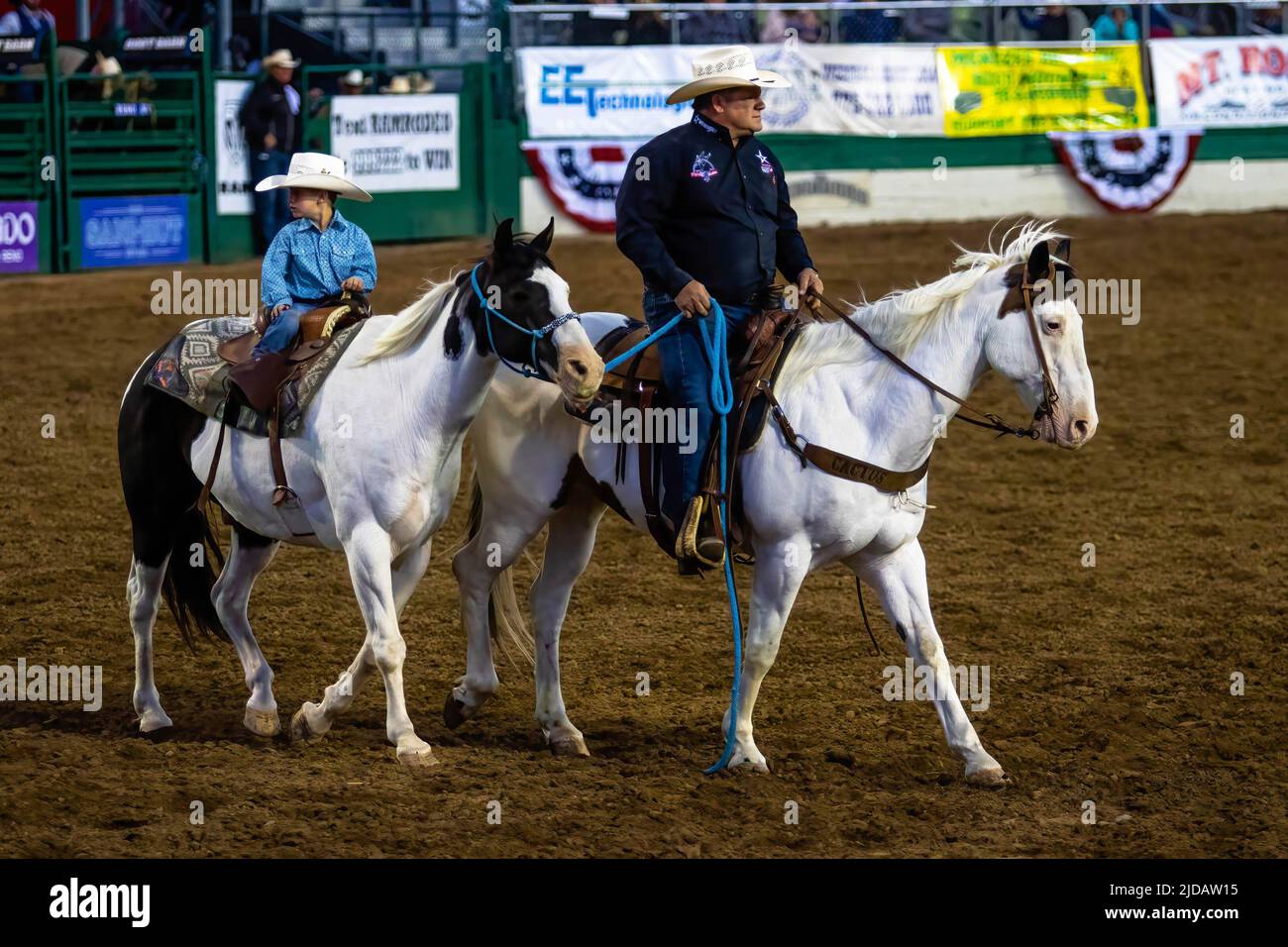 Reno Rosser and his son during the Reno Rodeo taking place for its ...