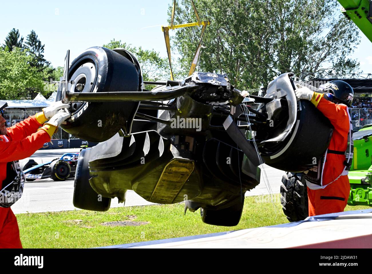 Montreal, Canada. 19th June, 2022. Damaged car of #22 Yuki Tsunoda (JPN ...
