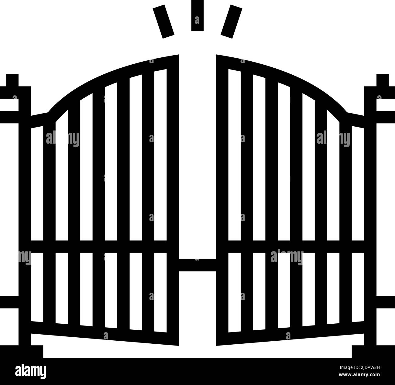 automatic gate line icon vector illustration Stock Vector Image & Art ...