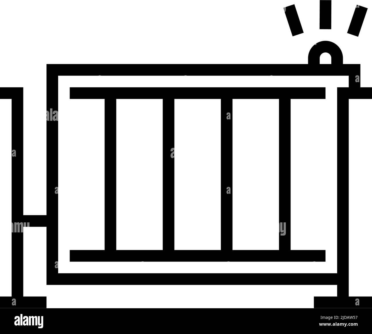 automatic fence gate line icon vector illustration Stock Vector Image ...