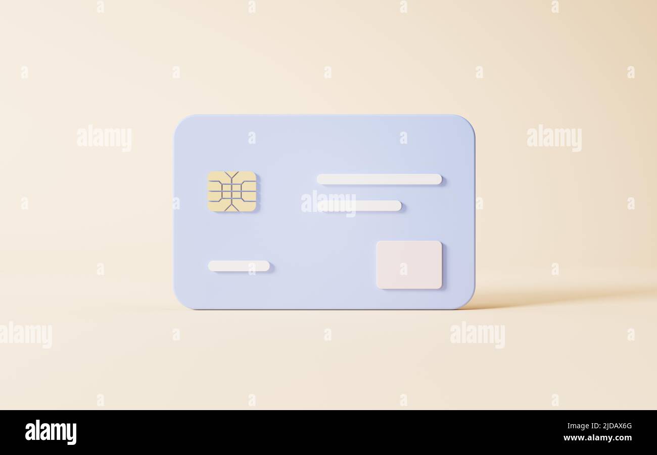 Bank card with 3d cartoon style, 3d rendering. Computer digital drawing ...