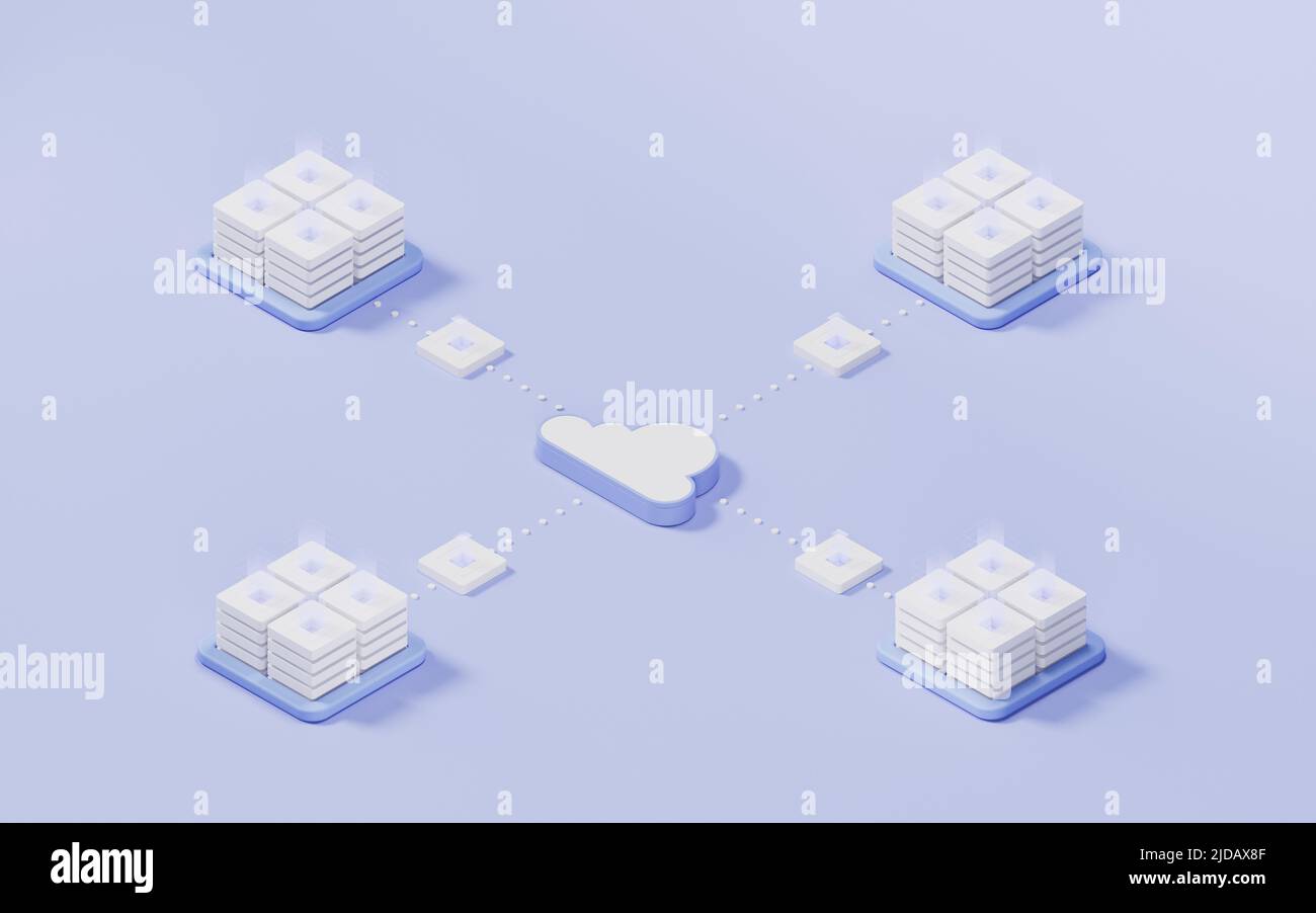 Cloud computing concept, 3d rendering. Computer digital drawing Stock Photo - Alamy