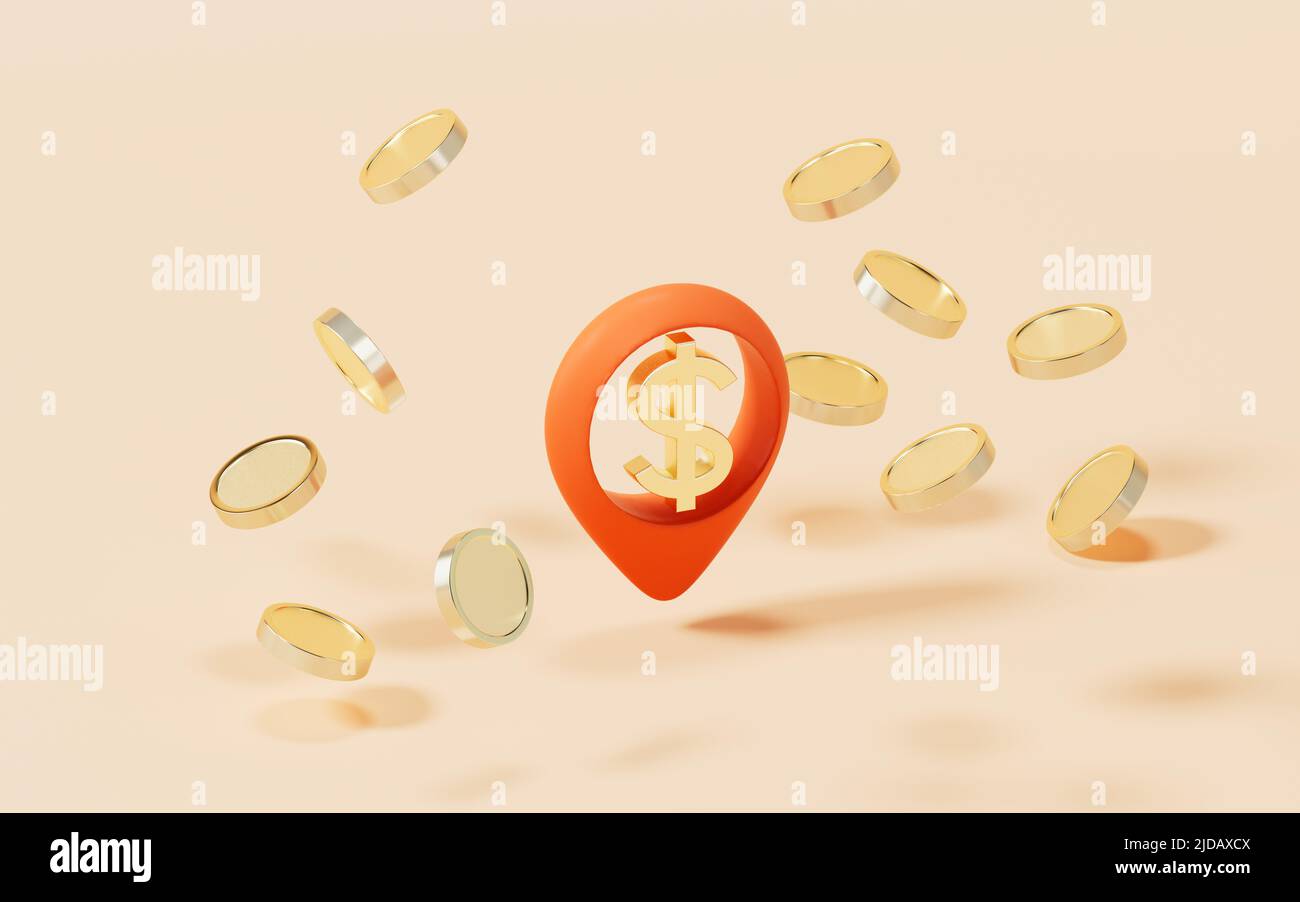 Money mark with cartoon style, 3d rendering. Computer digital drawing ...