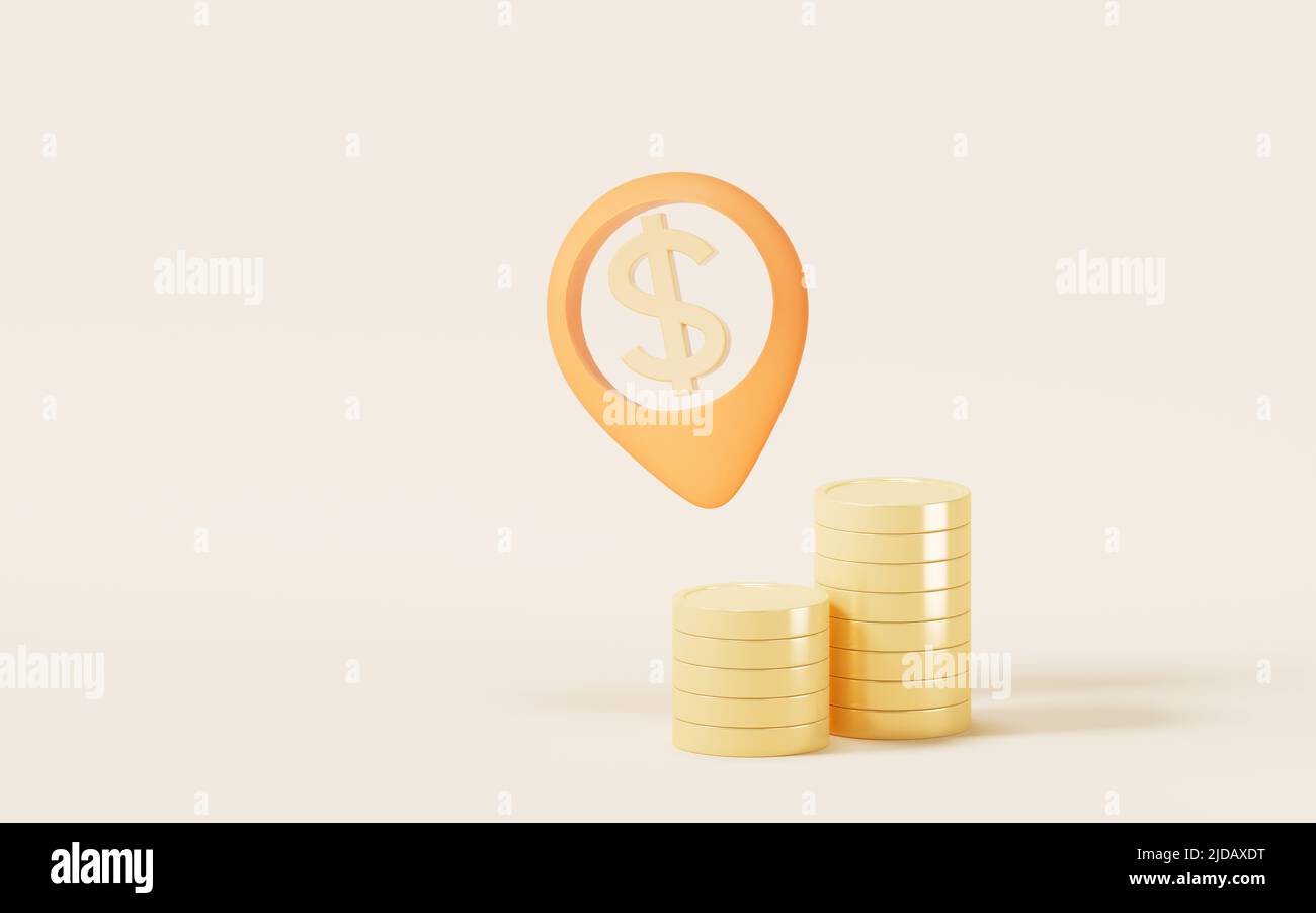 Money mark with cartoon style, 3d rendering. Computer digital drawing ...