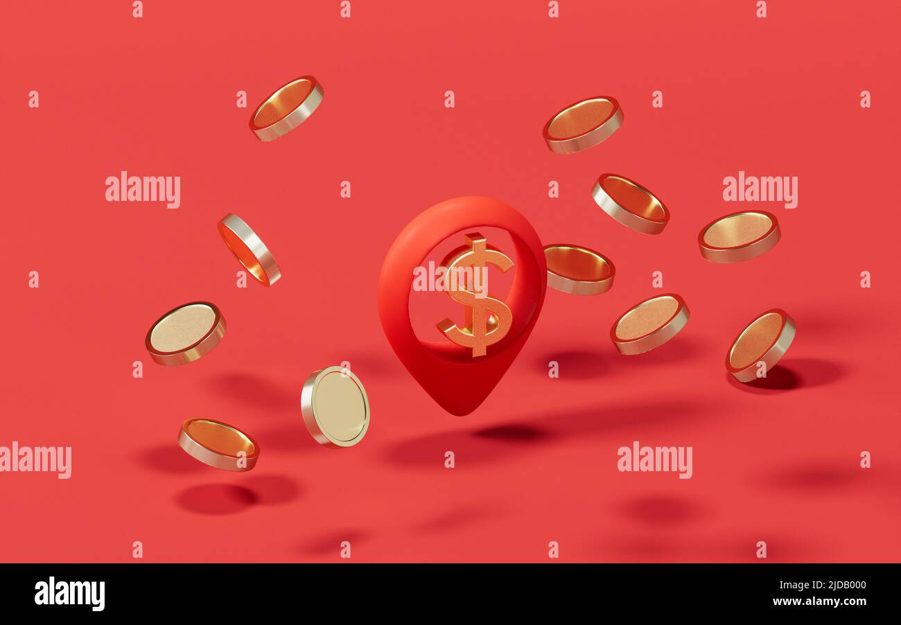 Money mark with cartoon style, 3d rendering. Computer digital drawing ...