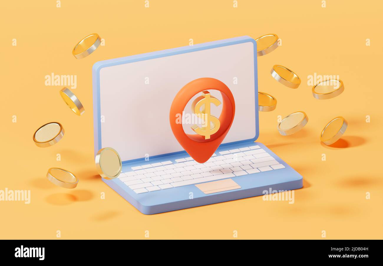 Money mark with cartoon style, 3d rendering. Computer digital drawing ...